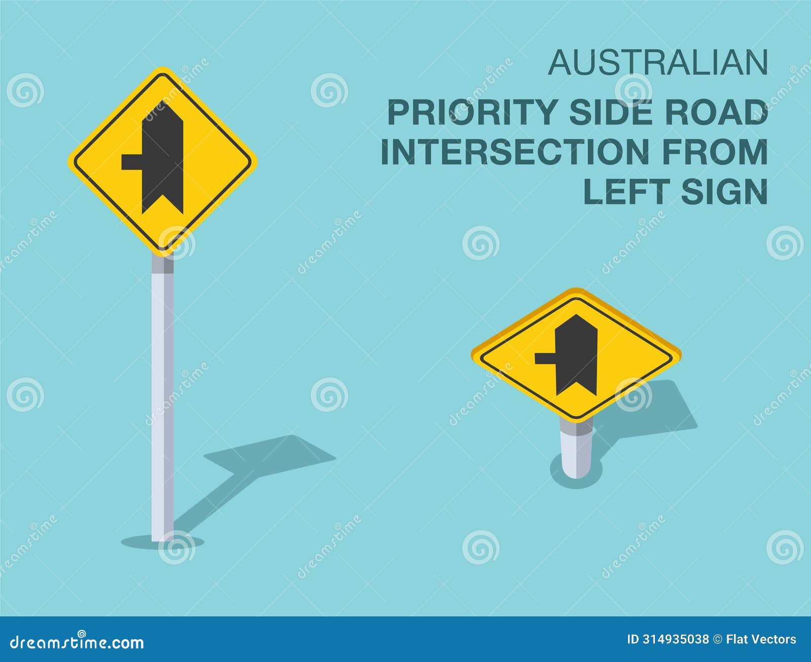 Isolated Australian "priority Side Road Intersection (left)" Road Sign ...