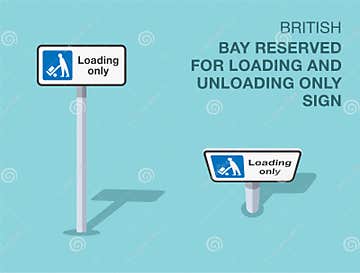 Isolated British "bay Reserved for Loading and Unloading only" Road ...
