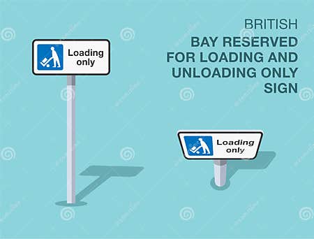 Isolated British "bay Reserved for Loading and Unloading only" Road ...
