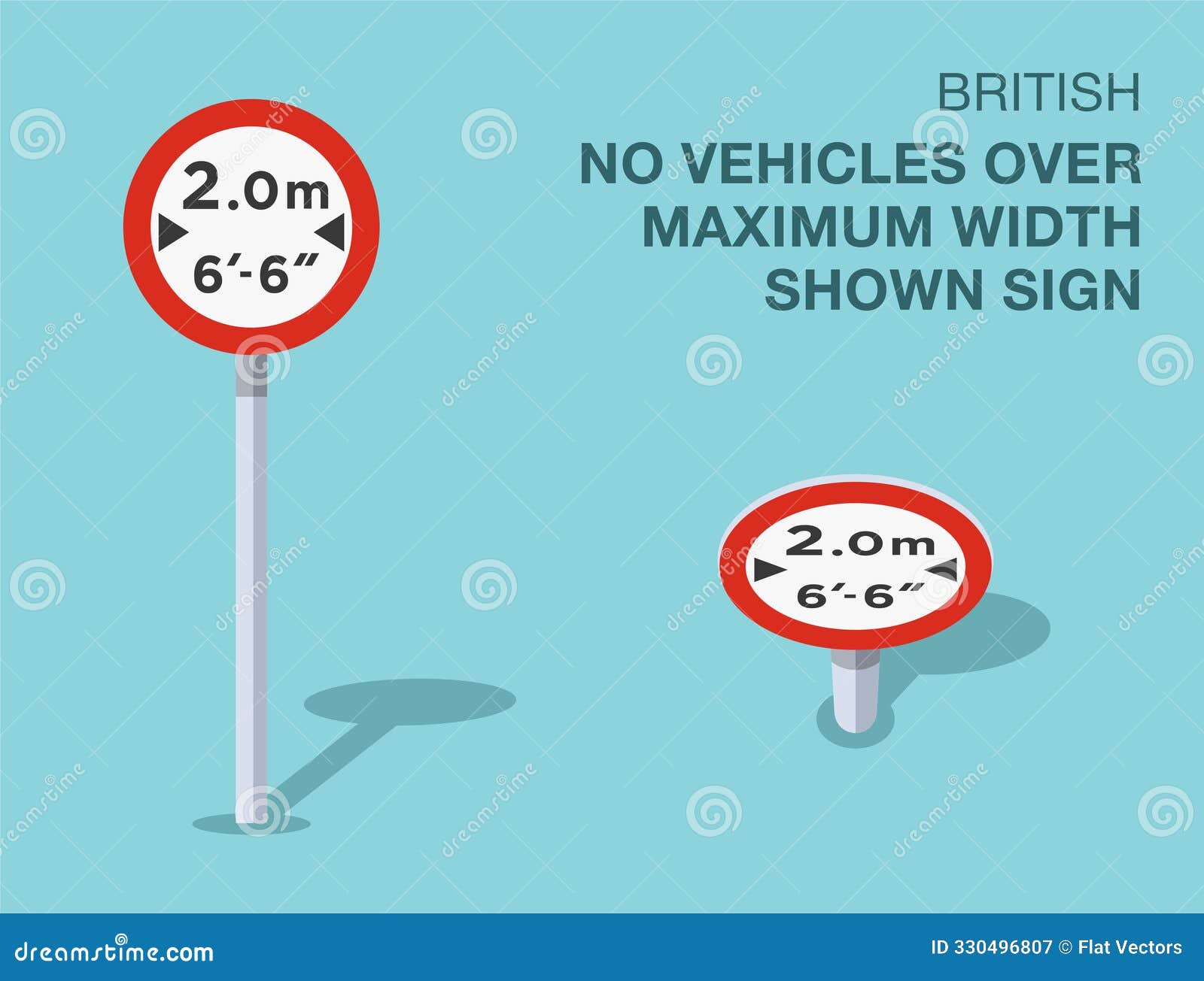 Isolated British "no Vehicles Over Maximum Width Shown" Road Sign ...