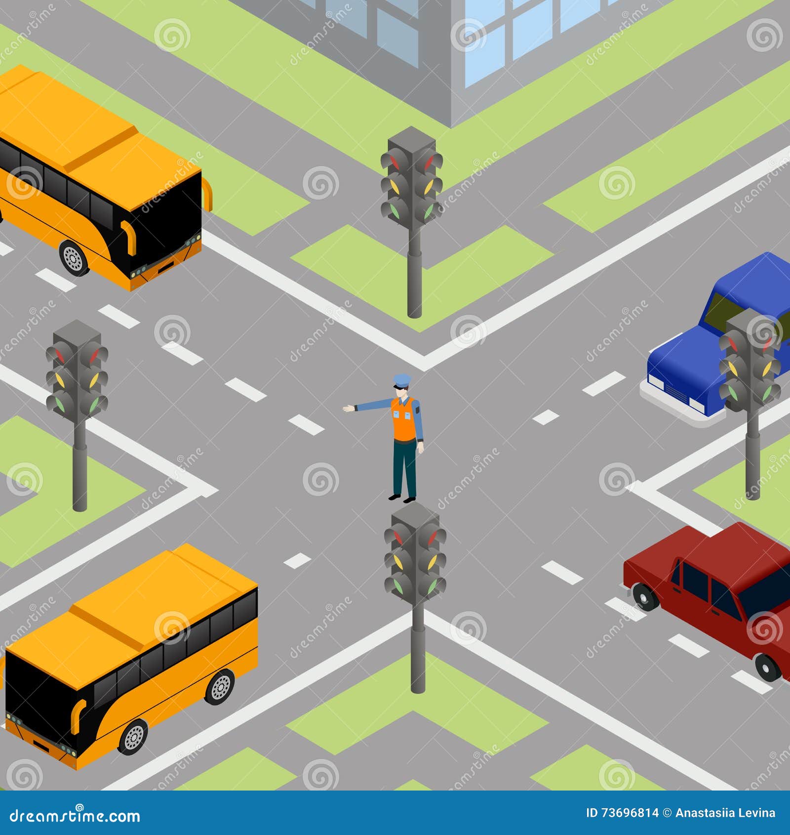 Traffic road controller stock vector. Illustration of officer - 73696814