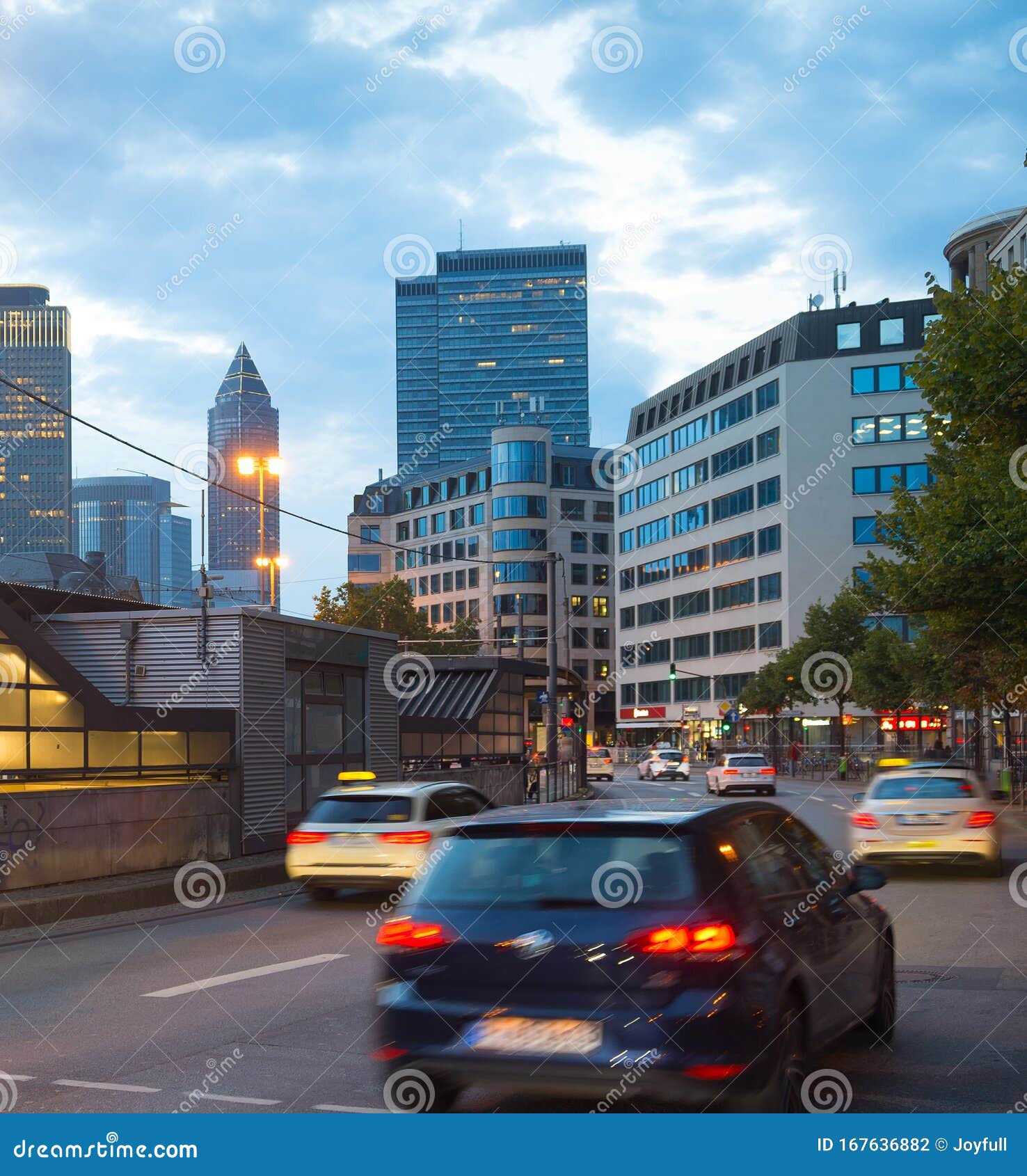 Traffic Road Downtown Frankfurt Germany Stock Photo - Image of metro ...