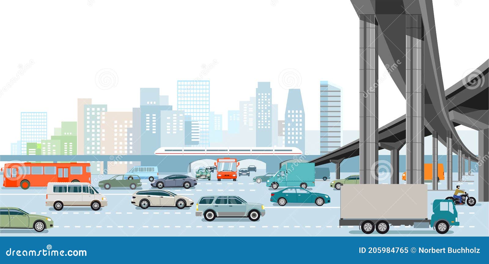 Traffic at the Road Junction, Illustration Stock Vector - Illustration ...
