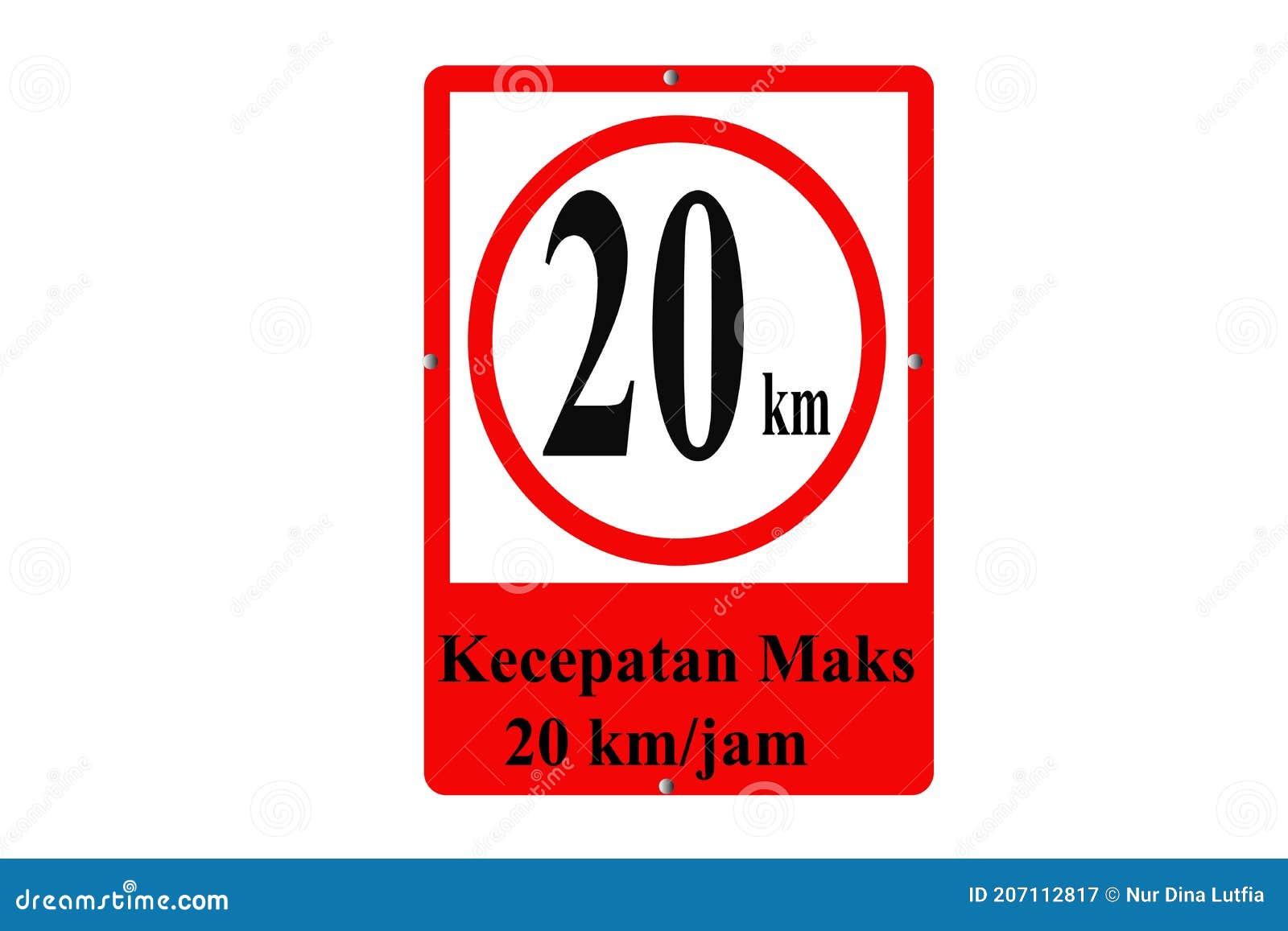 Symbol Traffic Road Sign 20 Km Speed Limit on the Road Stock Vector ...