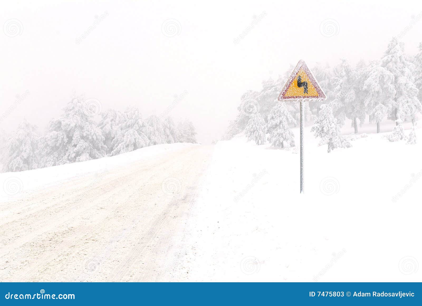 Traffic road sign in snow stock image. Image of daytime - 7475803
