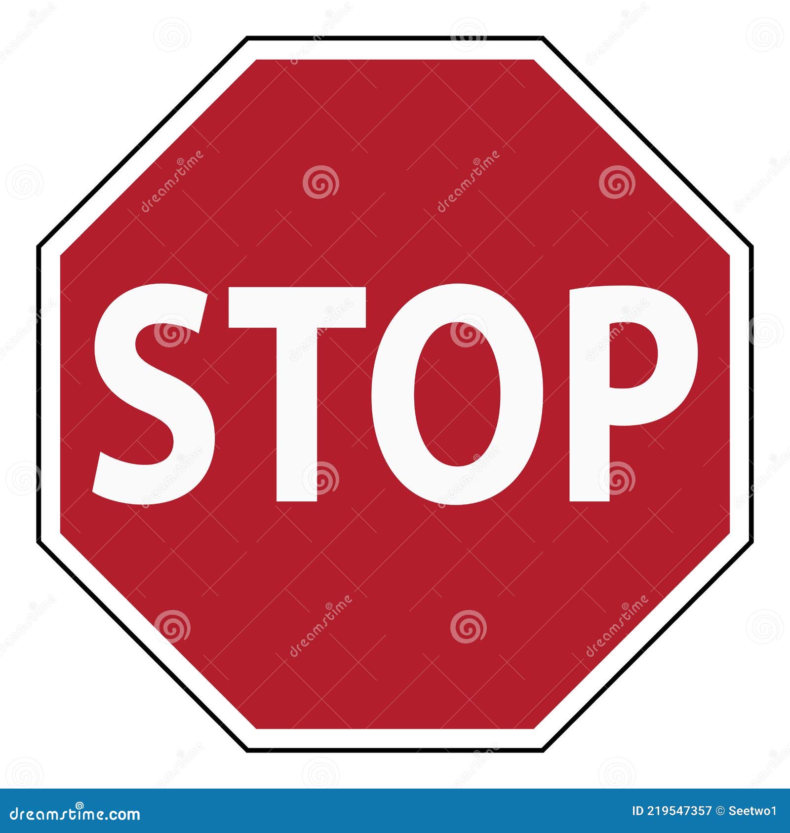 Traffic Road Sign Stop Warning on White Background Stock Vector ...