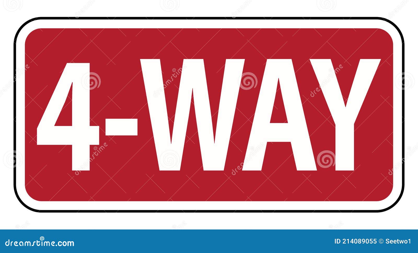Traffic Road Sign 4 Way Warning on White Background Stock Vector ...
