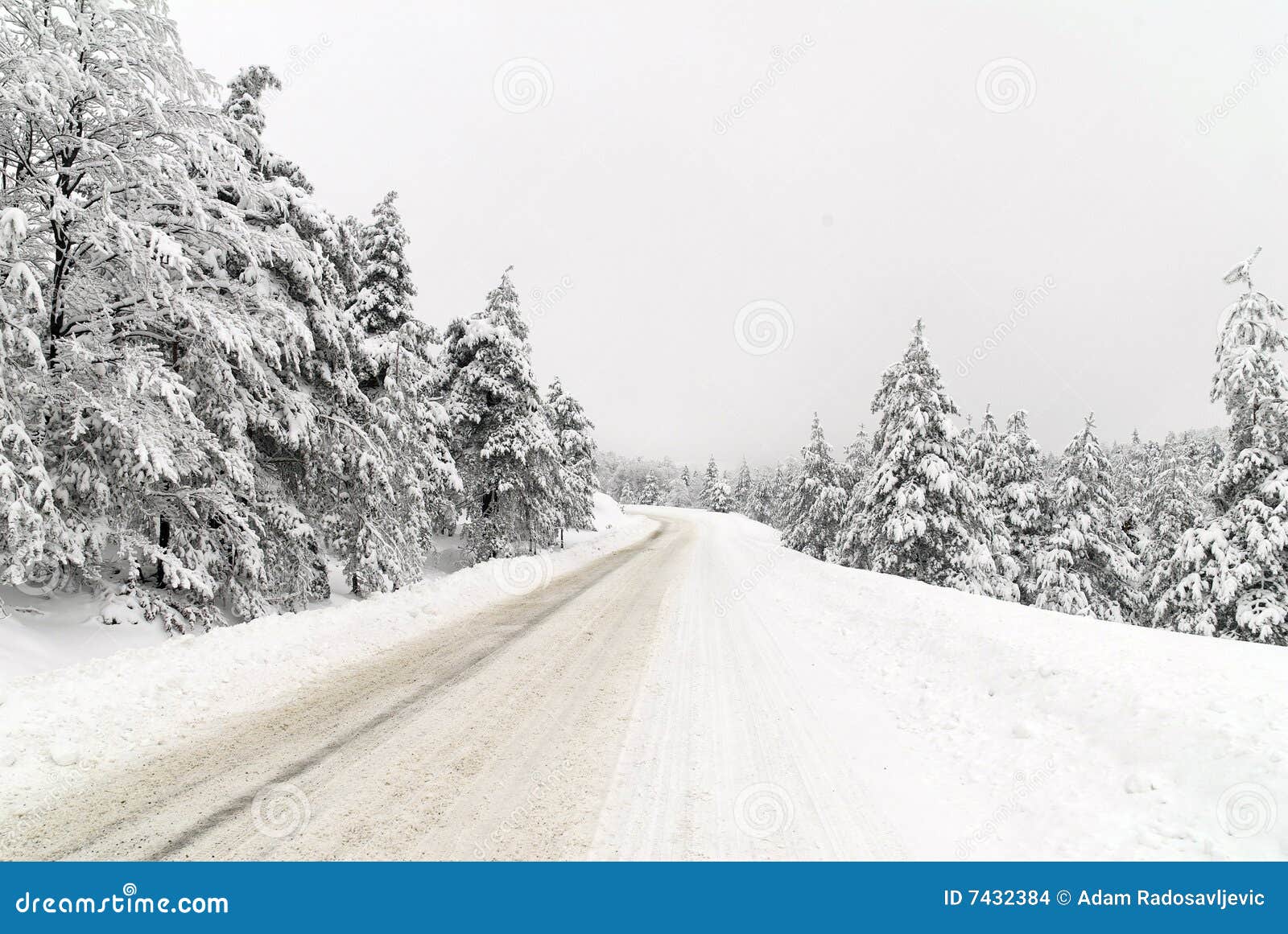 Traffic road in snow stock photo. Image of winter, mountain - 7432384