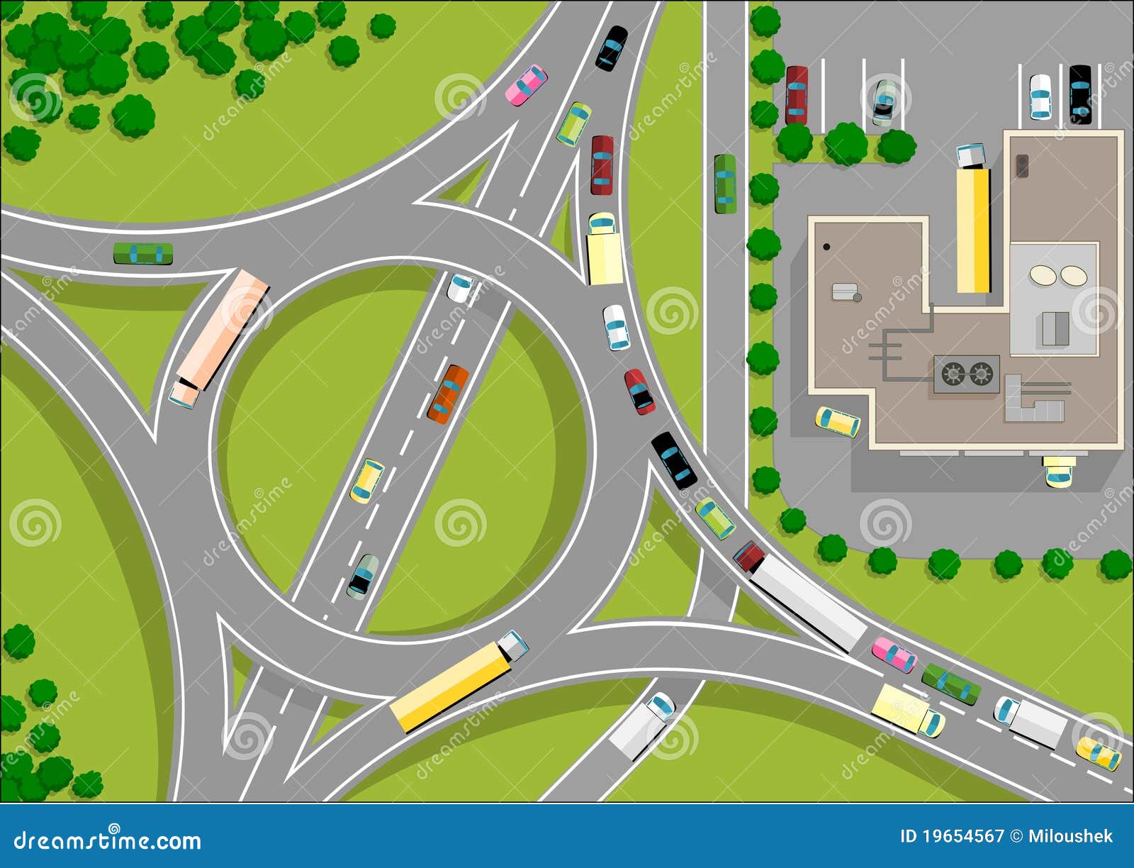 Traffic roundabout stock vector. Illustration of logistics - 19654567