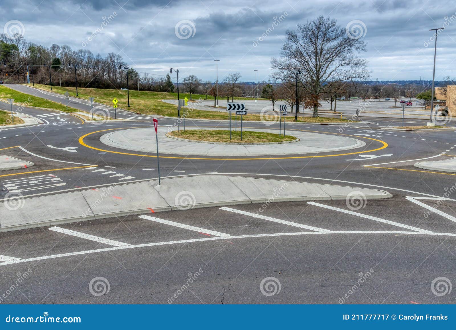 Traffic Roundabout or Circle Stock Image - Image of clouds, drive ...