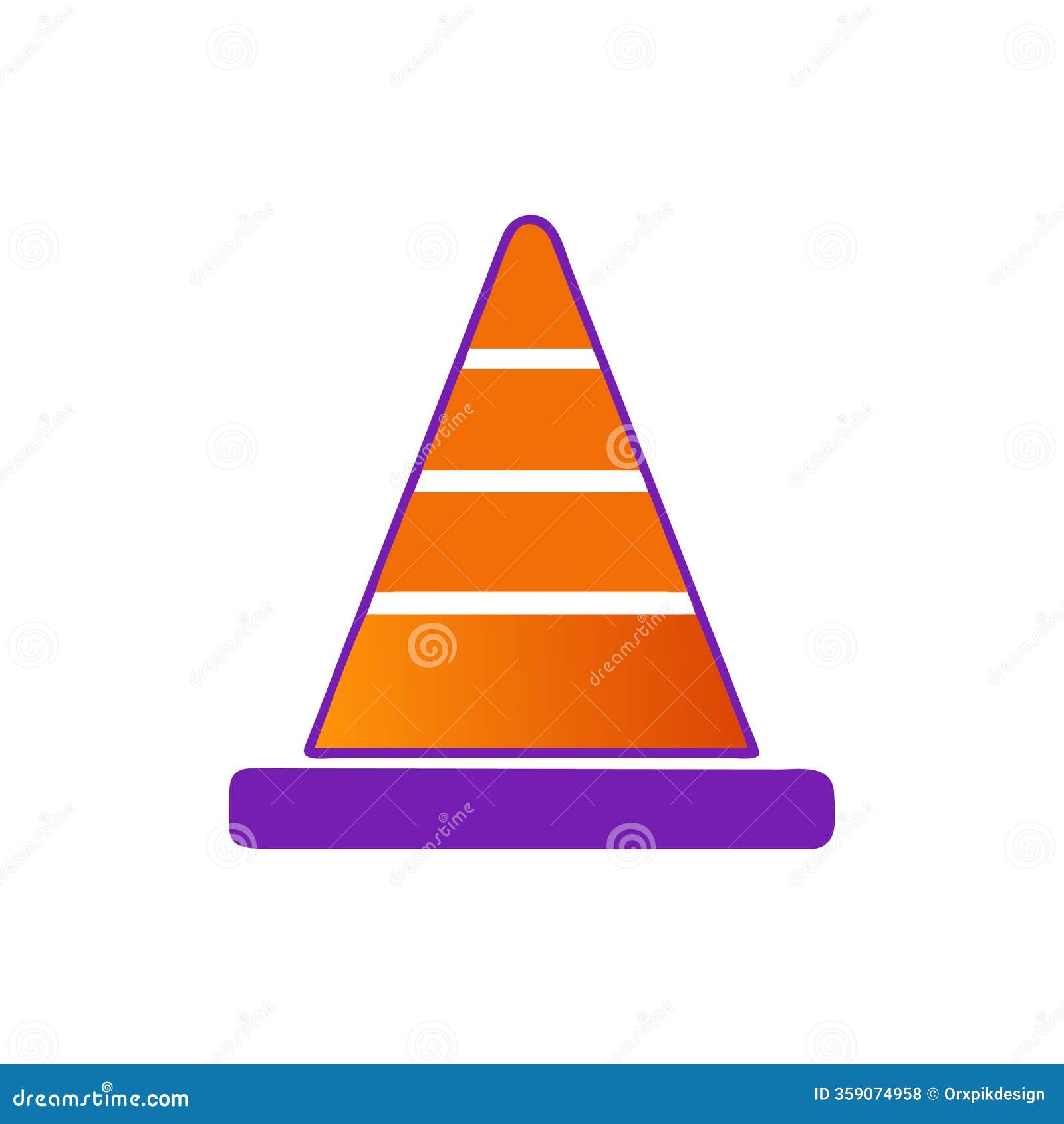 Safety Cone Pylon Icon Simple Cartoon Illustration, Brigh ...