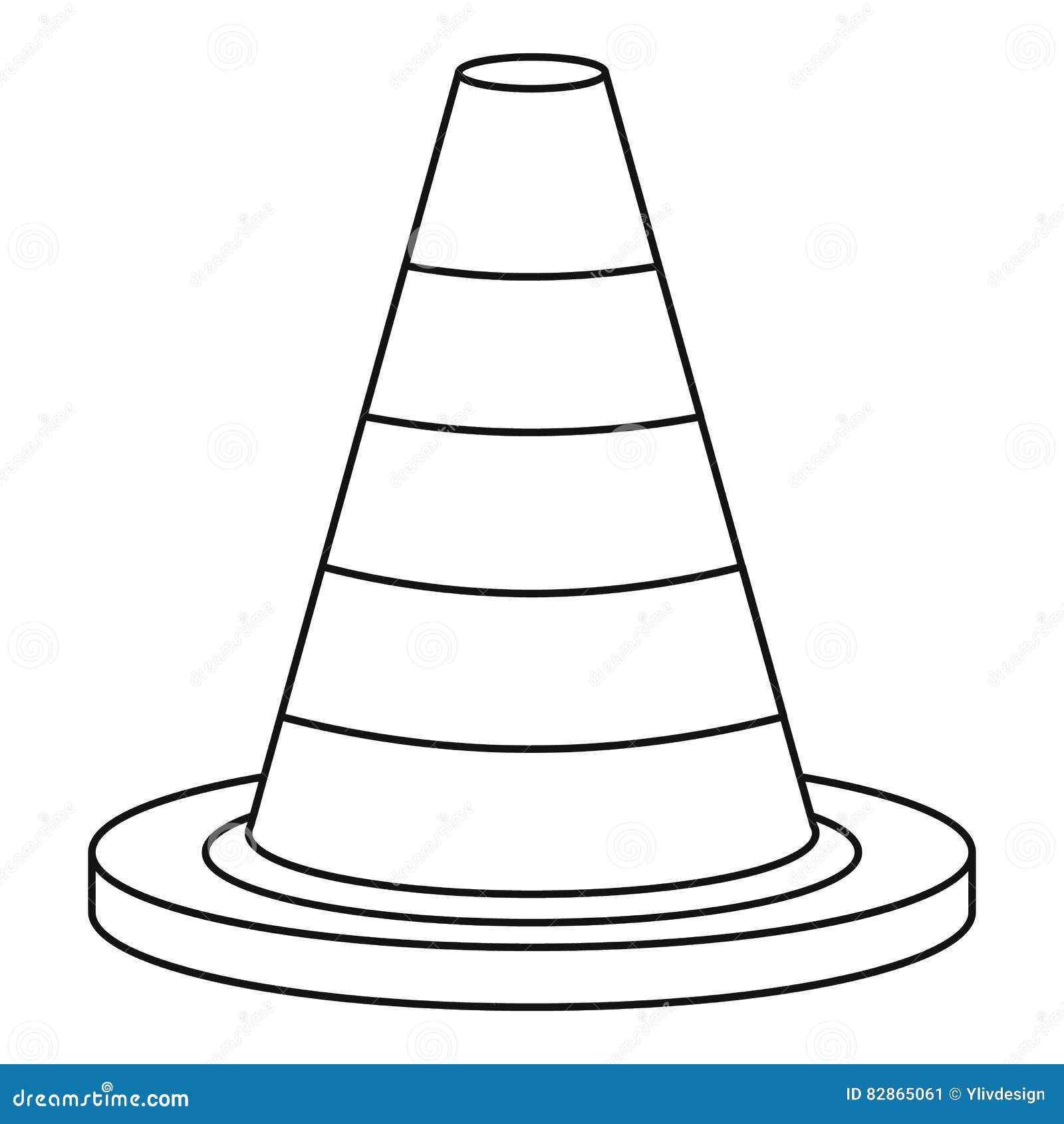 Traffic Safety Cone Icon, Outline Style Stock Vector - Illustration of ...