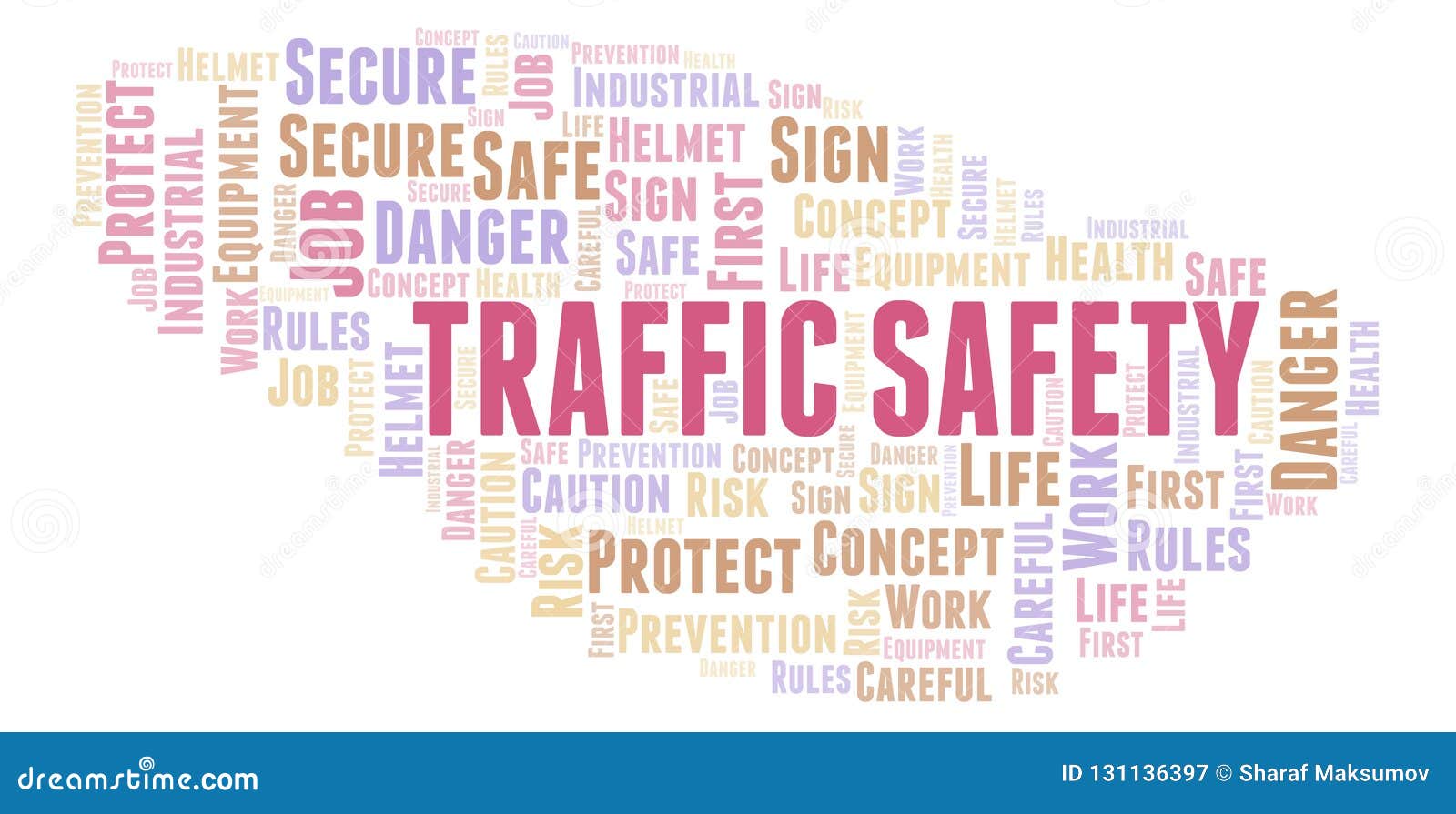 Traffic Safety word cloud. stock illustration. Illustration of life ...