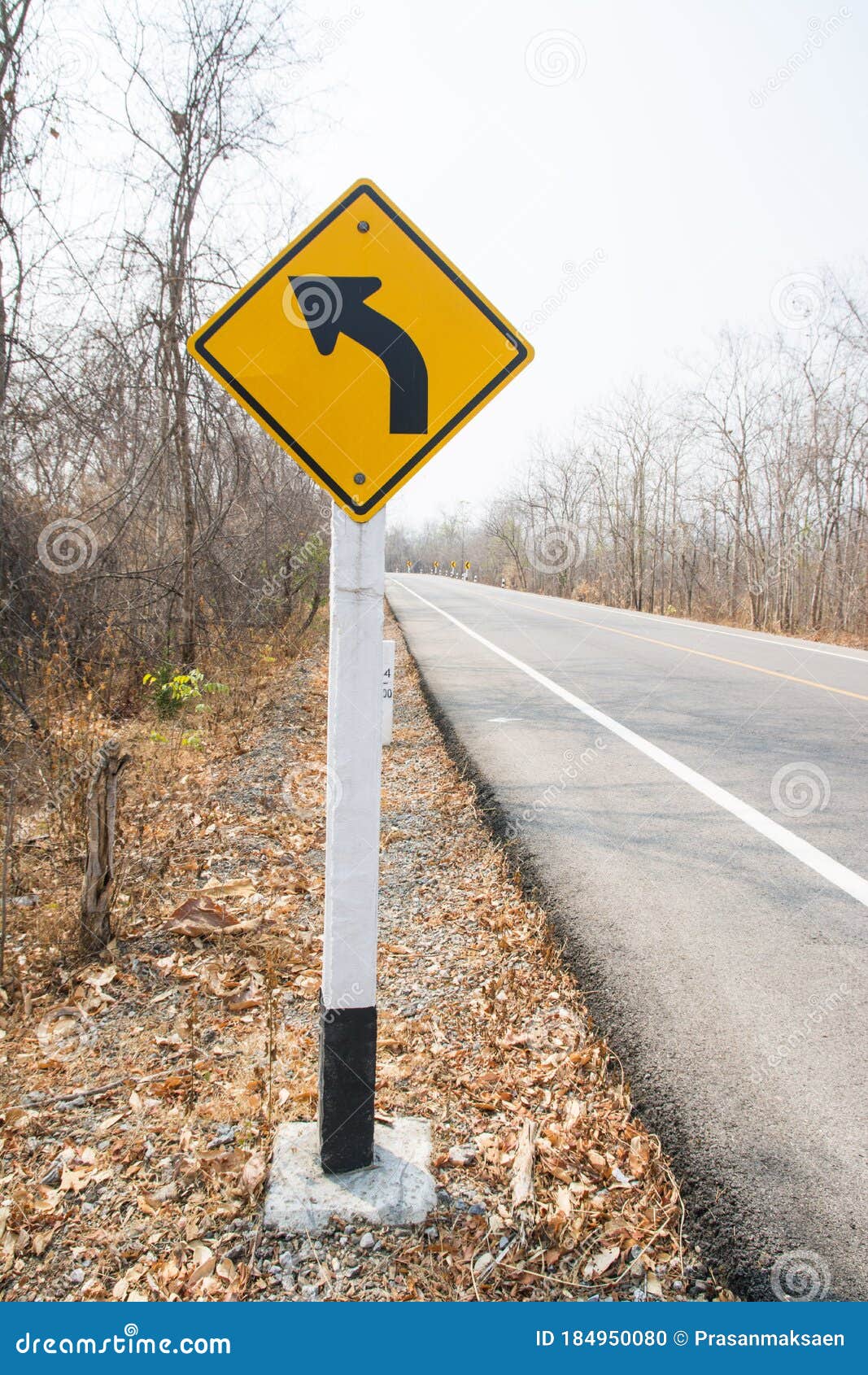 Traffic Sign and Asphalt Road Stock Photo - Image of asphalt, forest ...