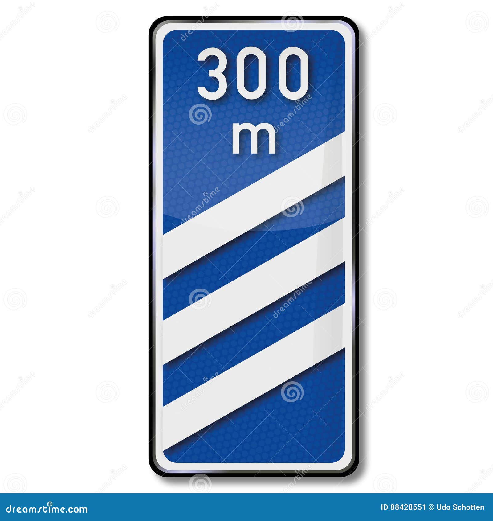 Traffic Sign Bake with the Distance 300 Meters Stock Vector ...