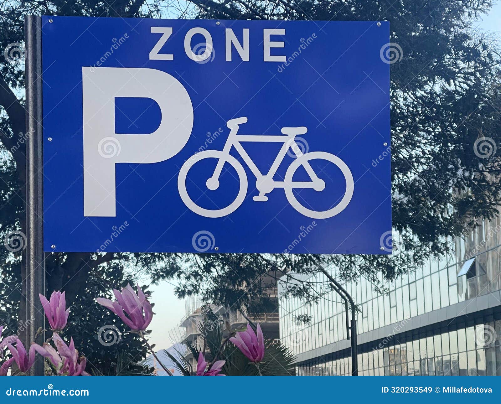 Traffic Sign Bicycle Area. Bicycle Zone Outdoors Photo Stock Image ...