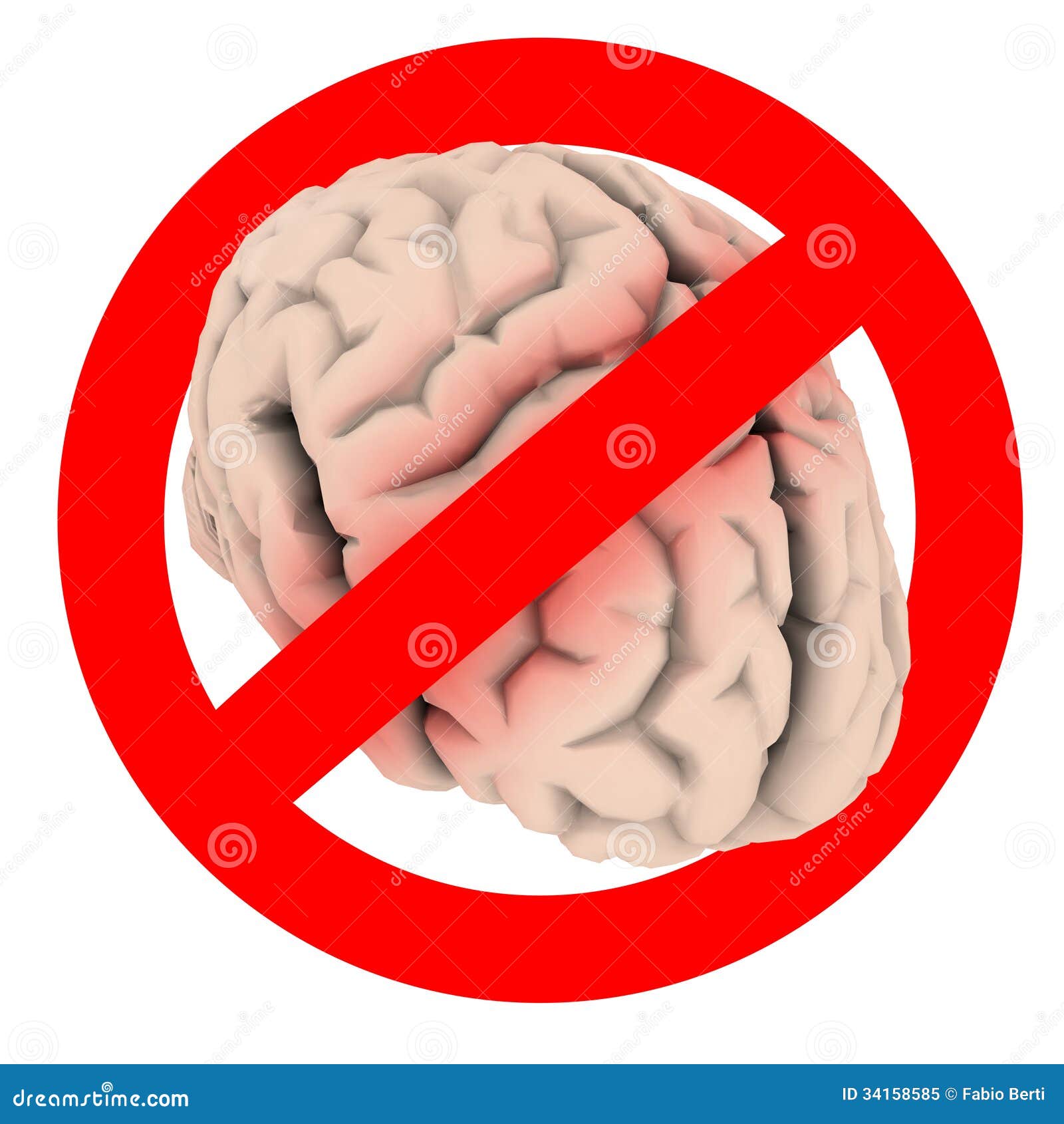 Traffic sign with brain stock illustration. Illustration of mentality ...