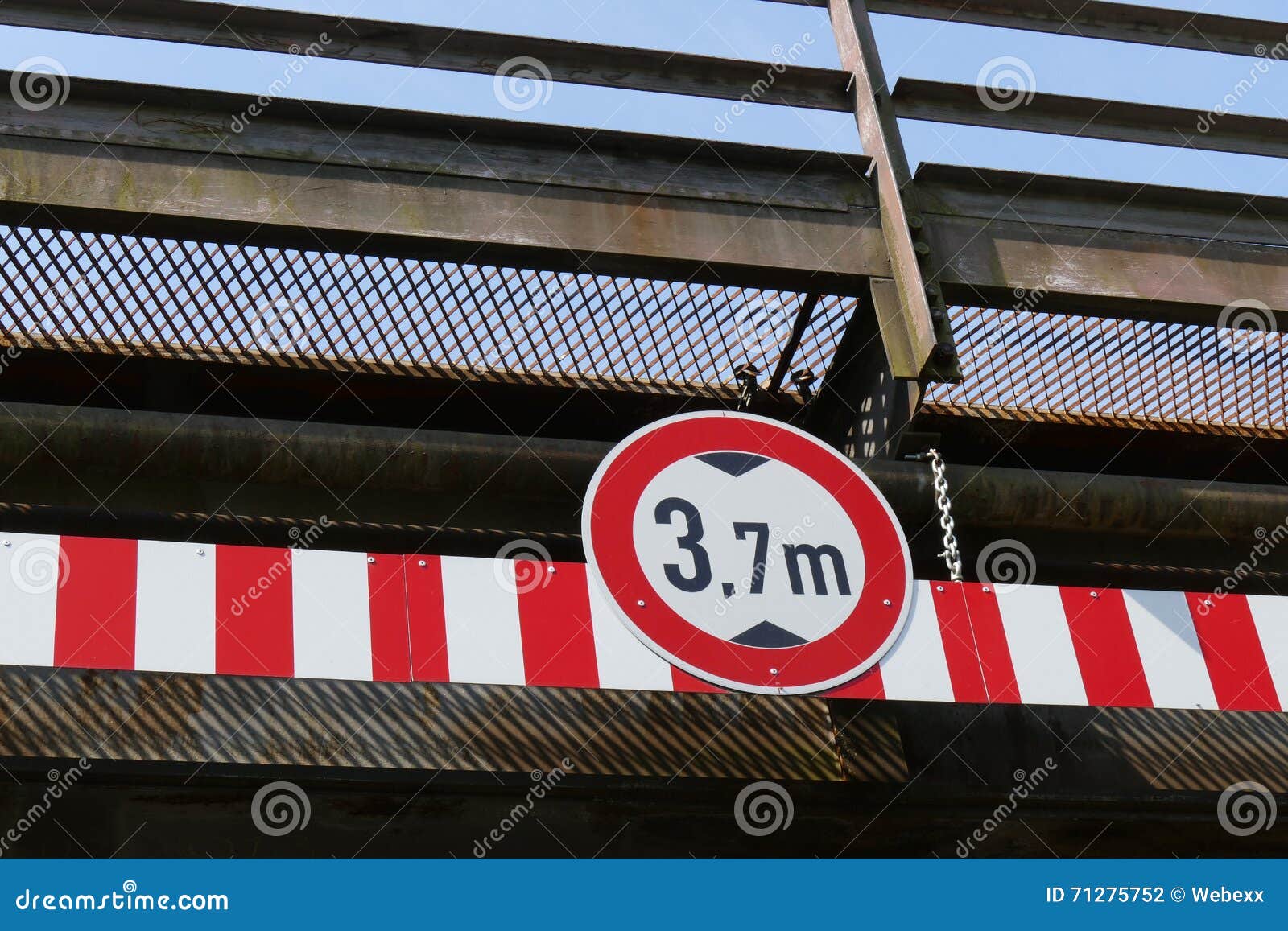 Traffic sign at bridge stock photo. Image of mist, limited - 71275752
