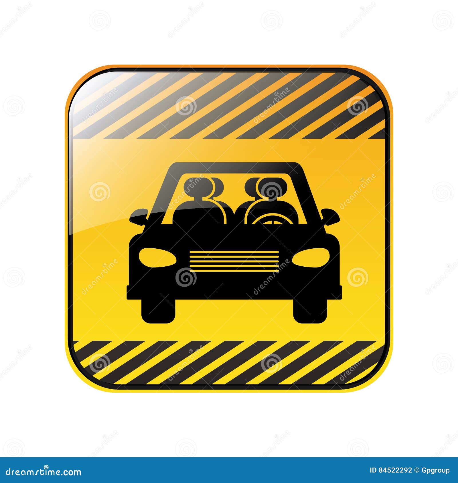 Traffic Sign of Car Crossing Stock Vector - Illustration of traffic ...