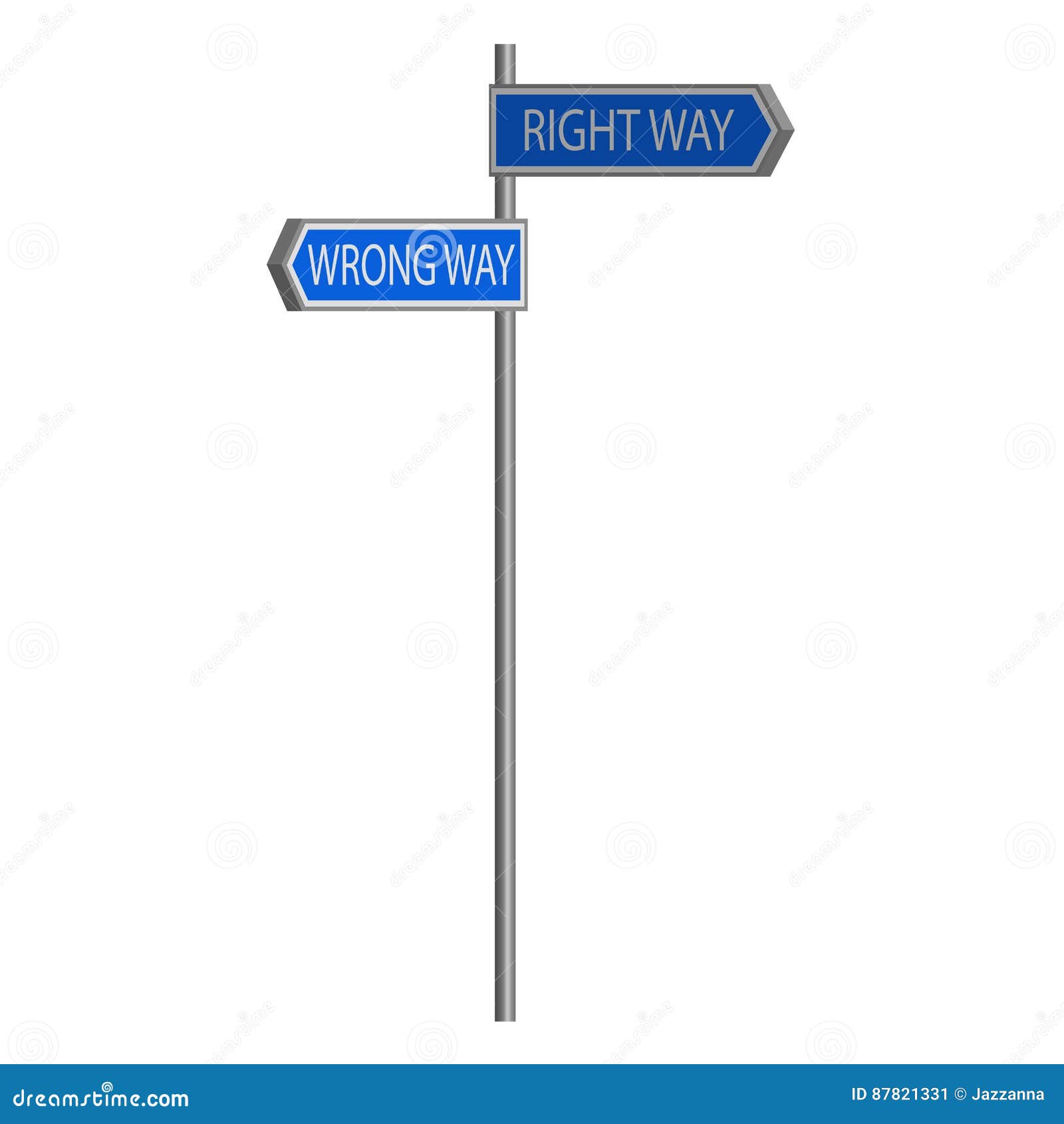 Traffic Sign Choice of Path in 3D Stock Vector - Illustration of arrows ...