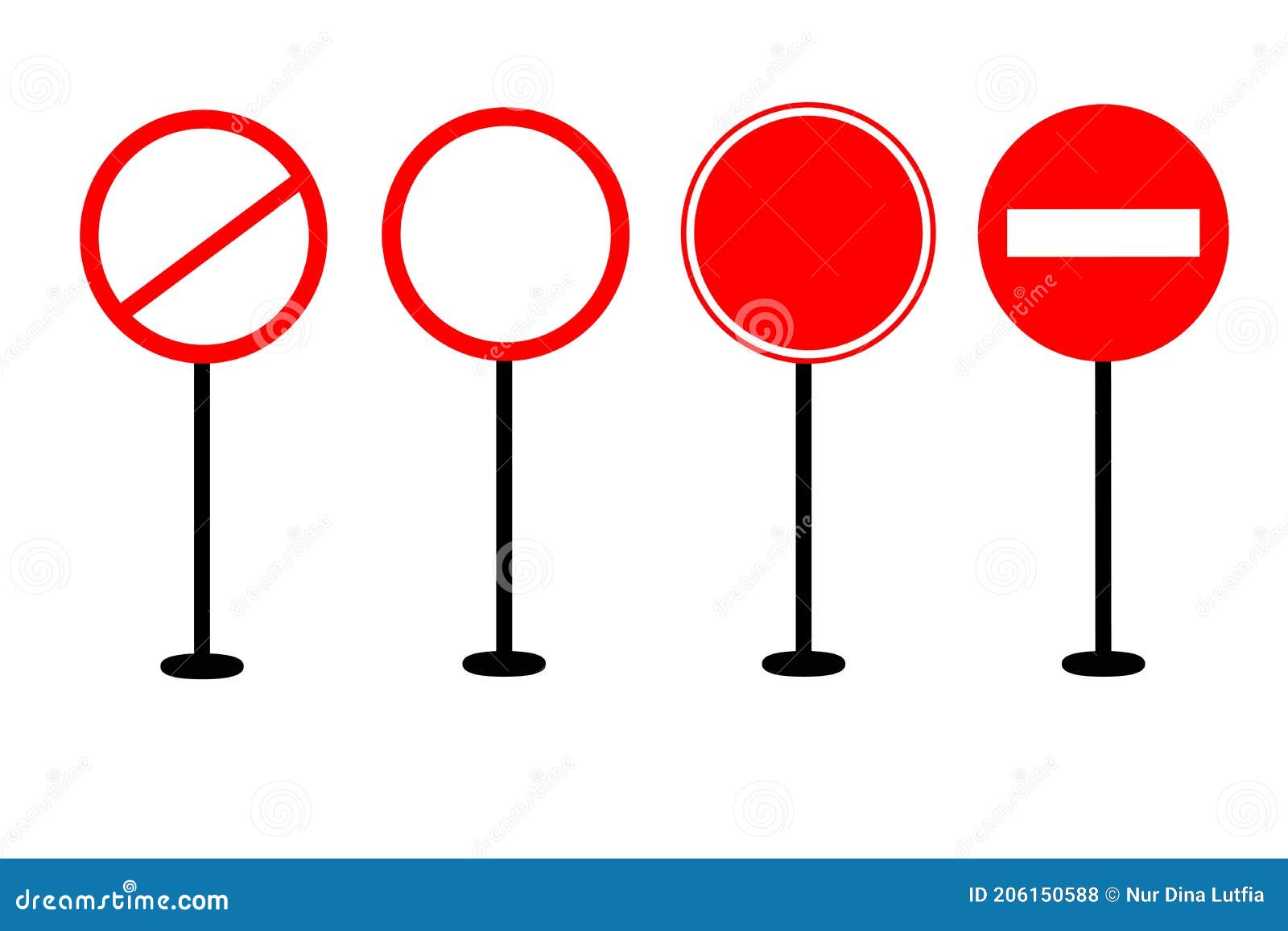 Set Traffic Sign Collection with Gradient Vector Illustration Stock ...