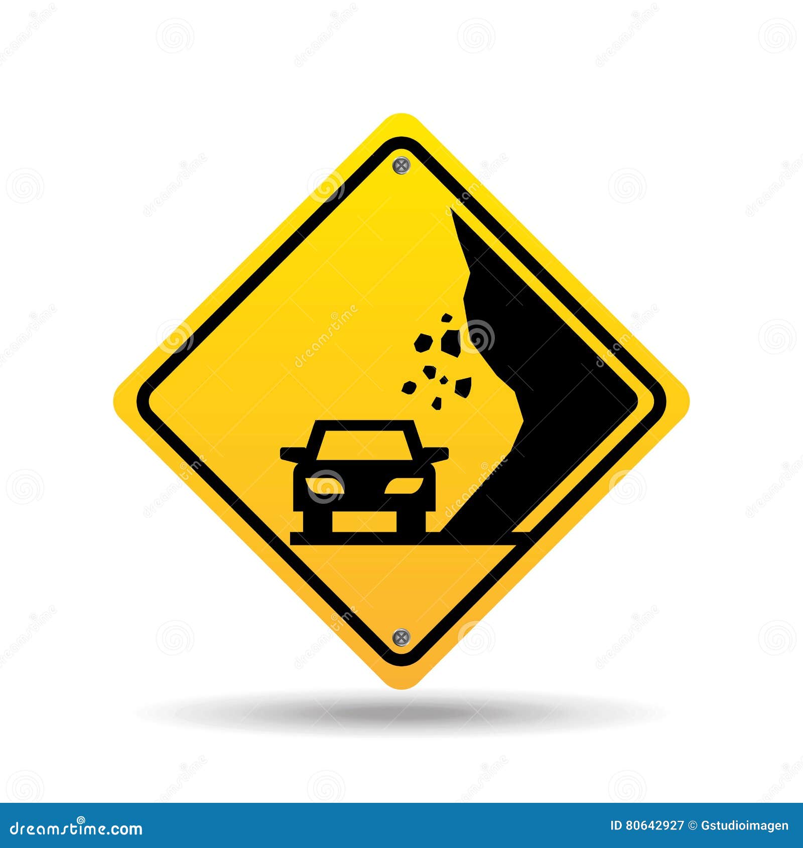 Traffic Sign Concept Icon Car Caution Stock Vector - Illustration of ...