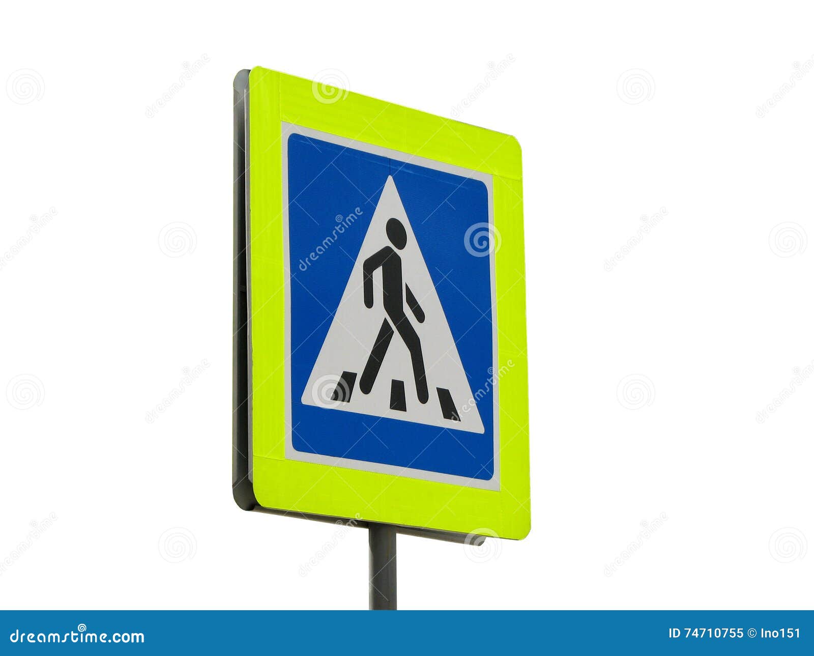 Traffic sign of crosswalk stock image. Image of road - 74710755