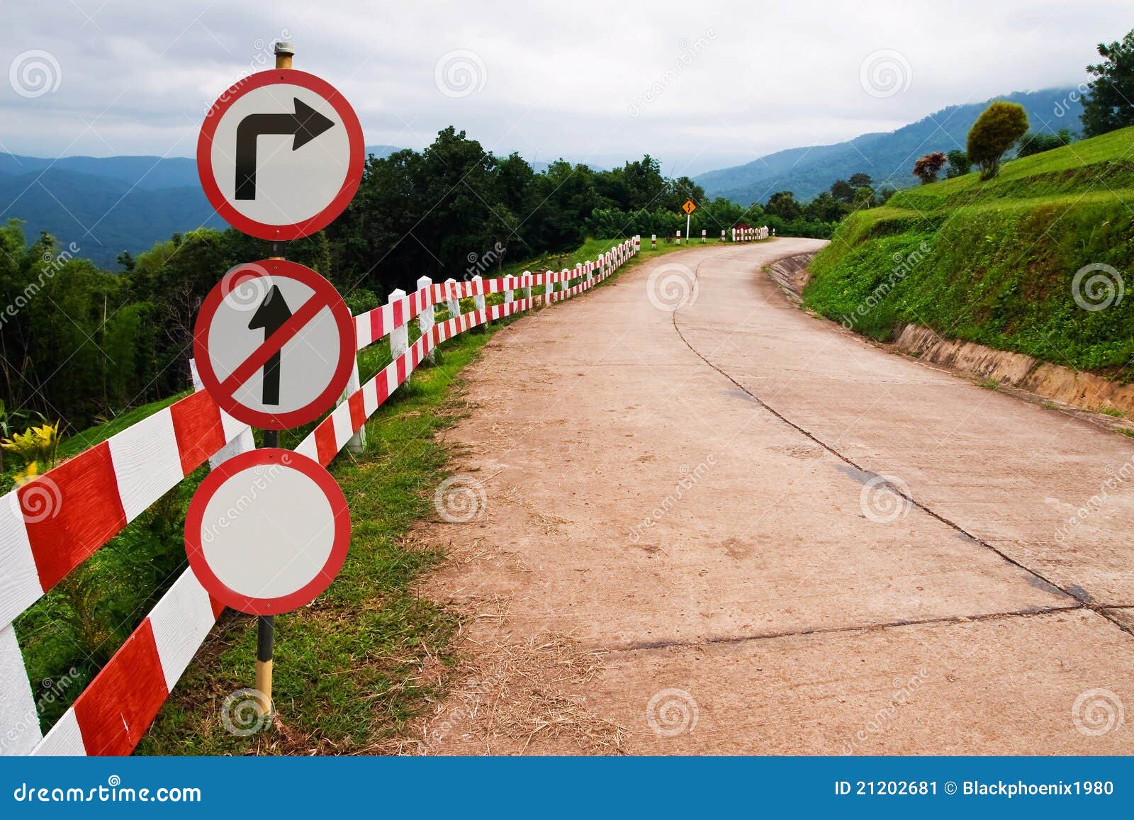Traffic sign on curve road stock image. Image of remote - 21202681