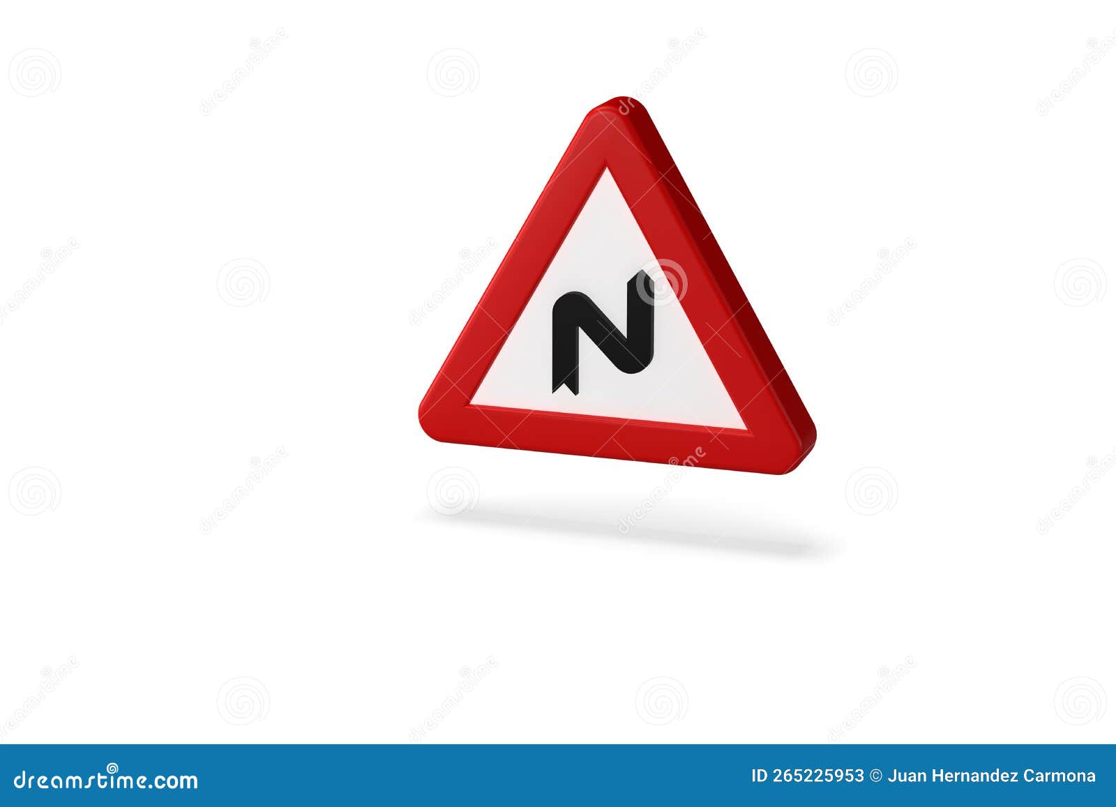 Traffic Sign, 3d Render. Danger Dangerous Curves Right - Left. Highway ...