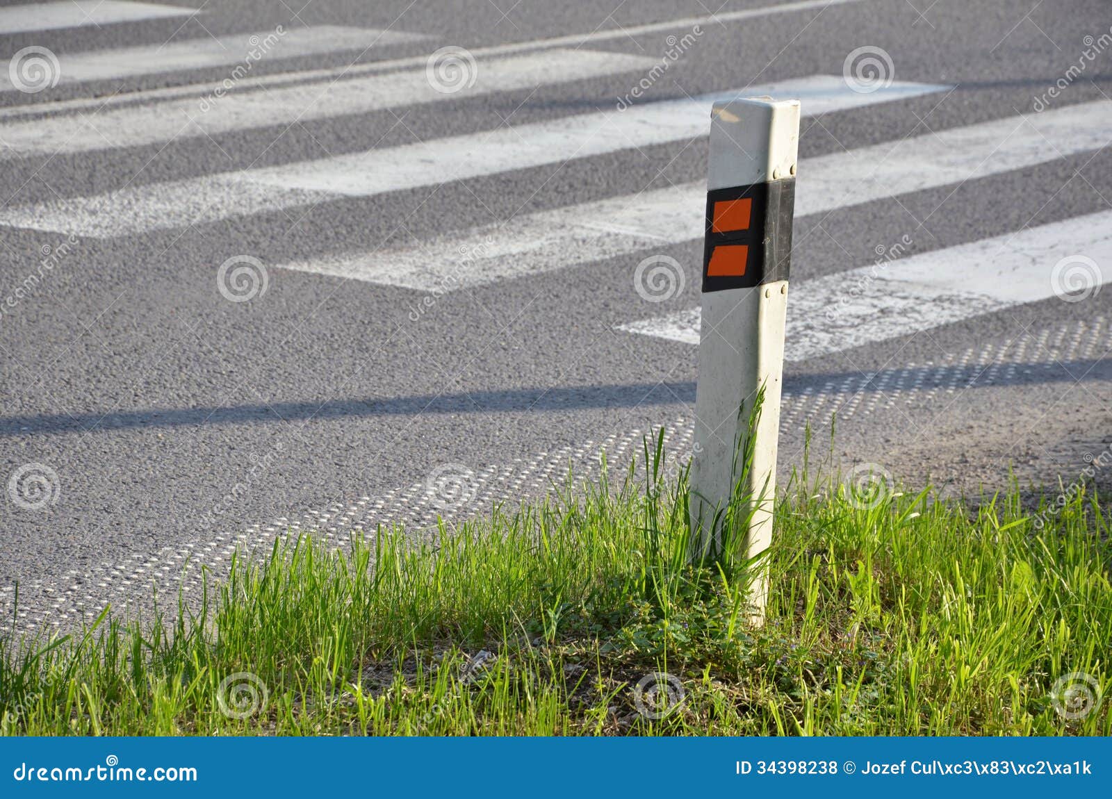 Traffic Sign Determinate the Edge of Road Stock Photo - Image of light ...