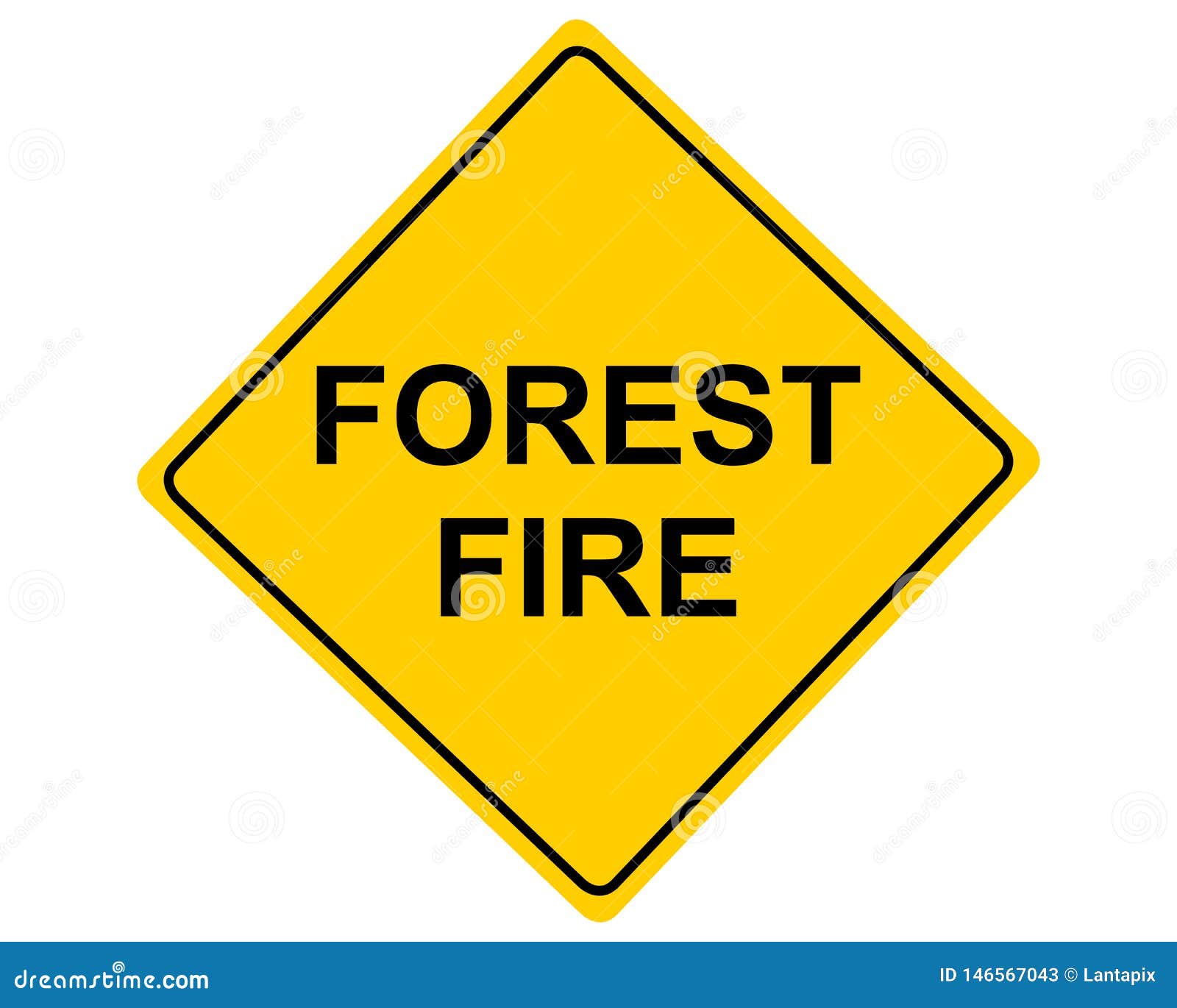 Traffic Sign Forest Fire on White Stock Vector - Illustration of black ...