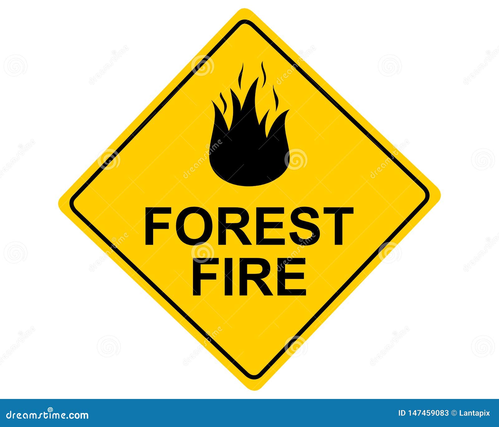 Traffic Sign Forest Fire on White Stock Vector - Illustration of forest ...