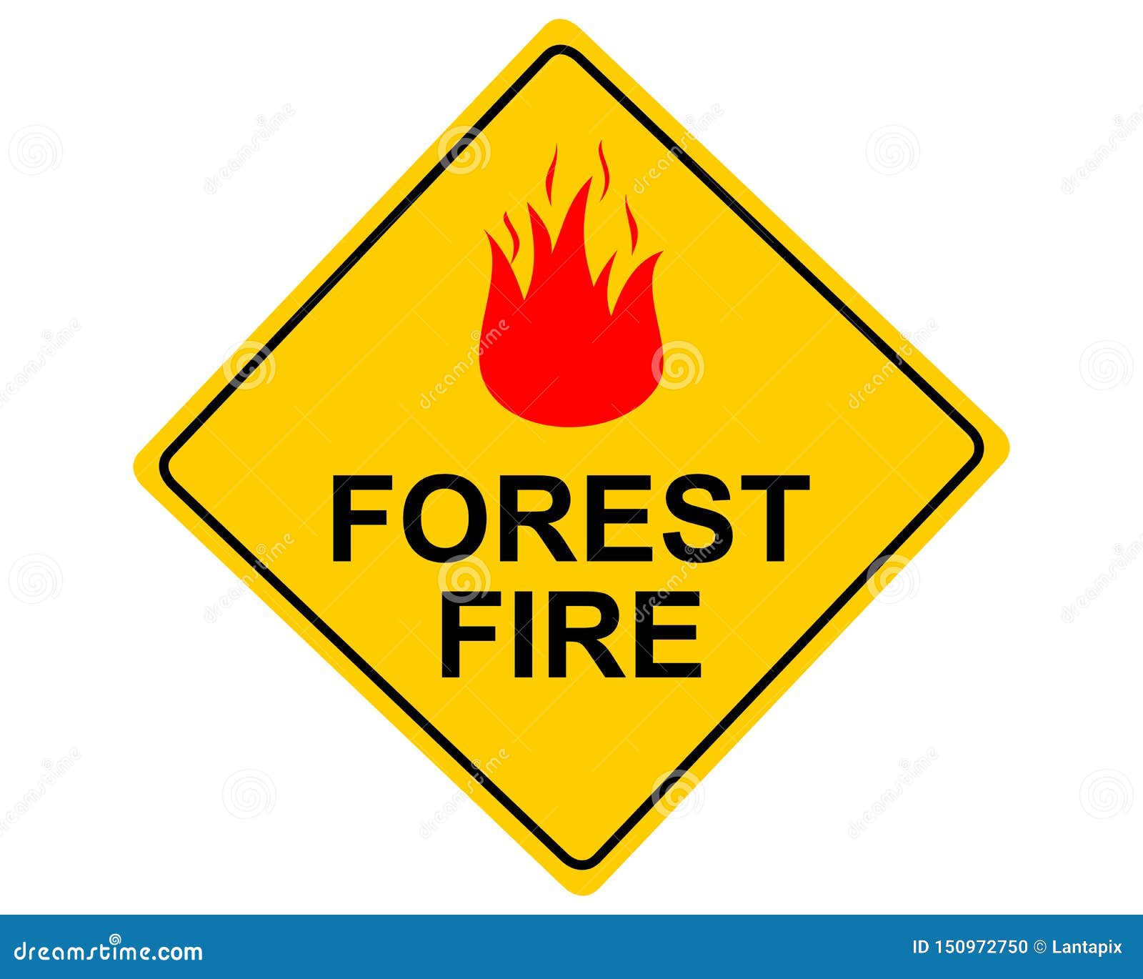 Traffic Sign Forest Fire on White Stock Vector - Illustration of ...