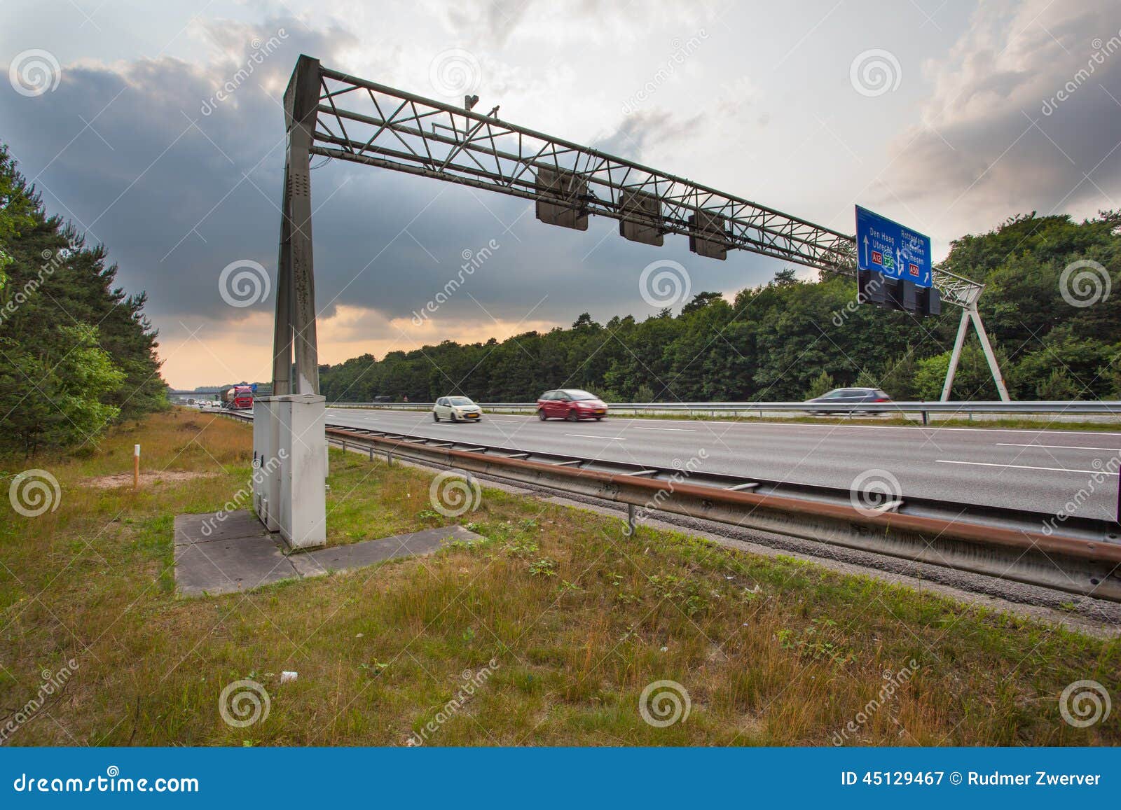 Traffic Sign Gantry stock image. Image of scene, soft - 45129467