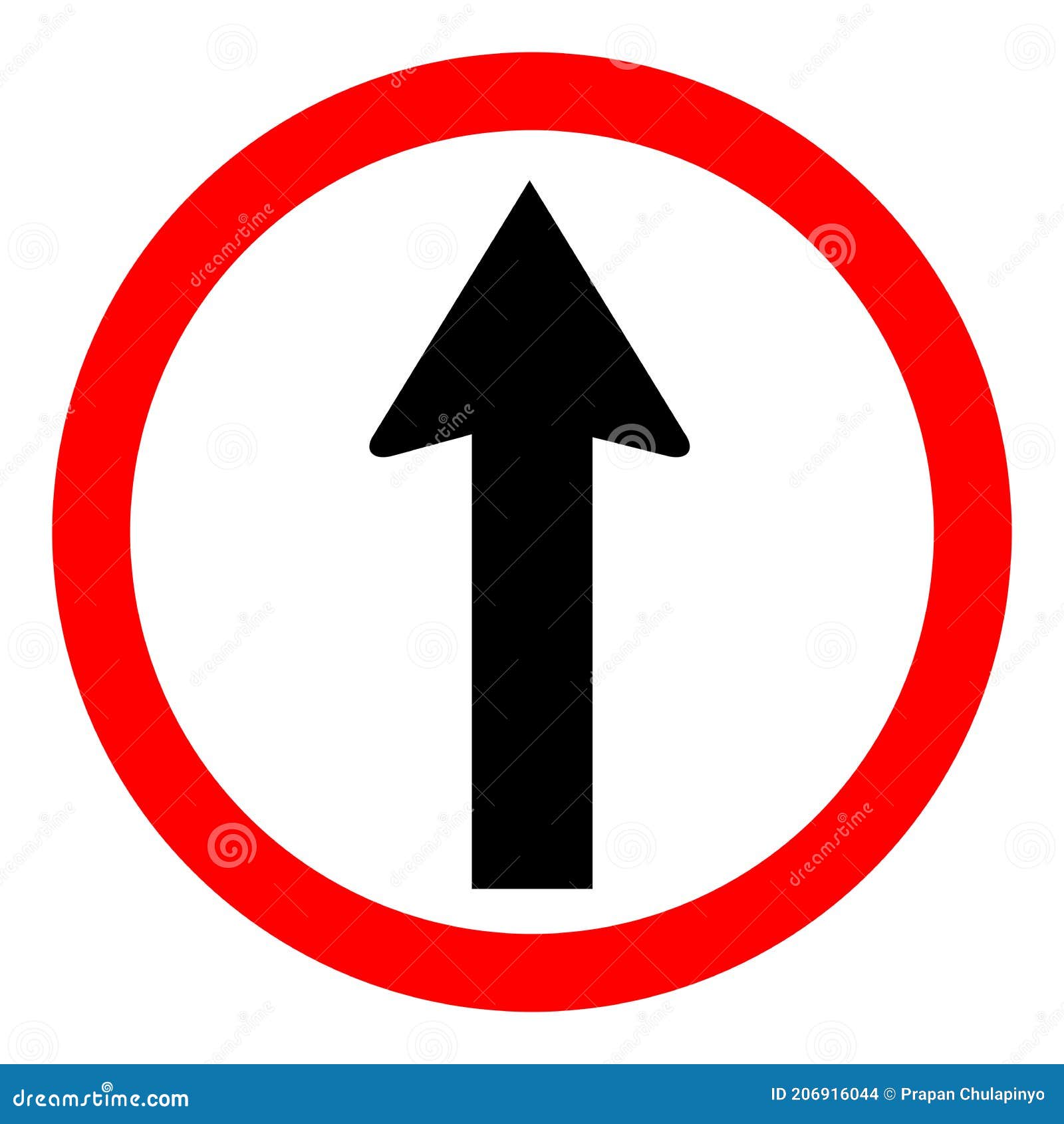 Traffic sign, go straight stock vector. Illustration of notice - 206916044