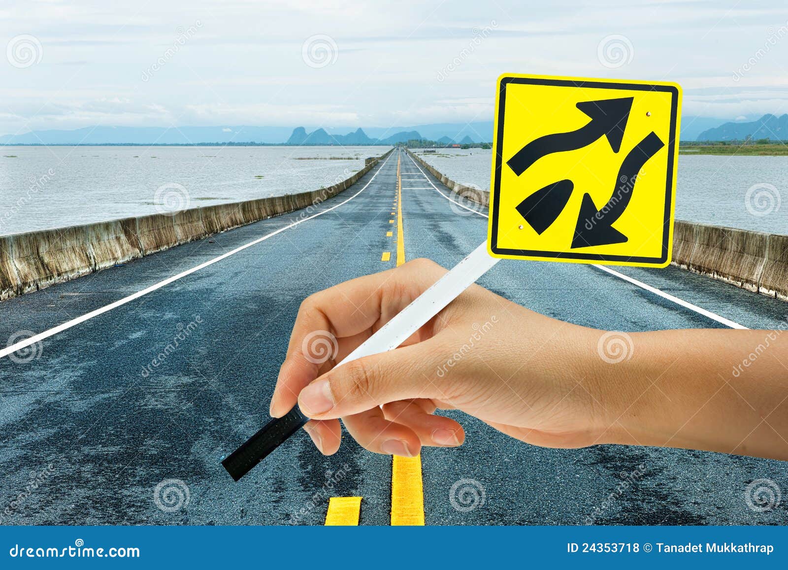 Traffic sign in hand stock photo. Image of long, rhomboid - 24353718