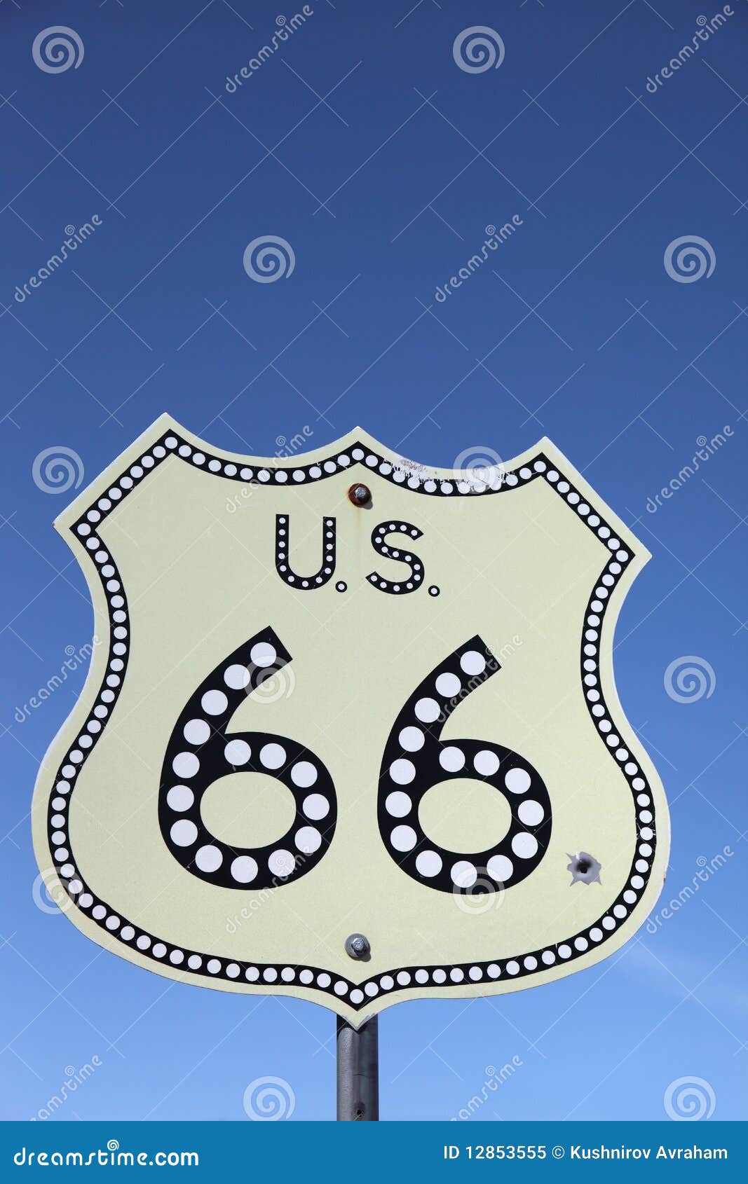 Traffic Sign on Historic Route 66 Stock Image - Image of scenic, number ...