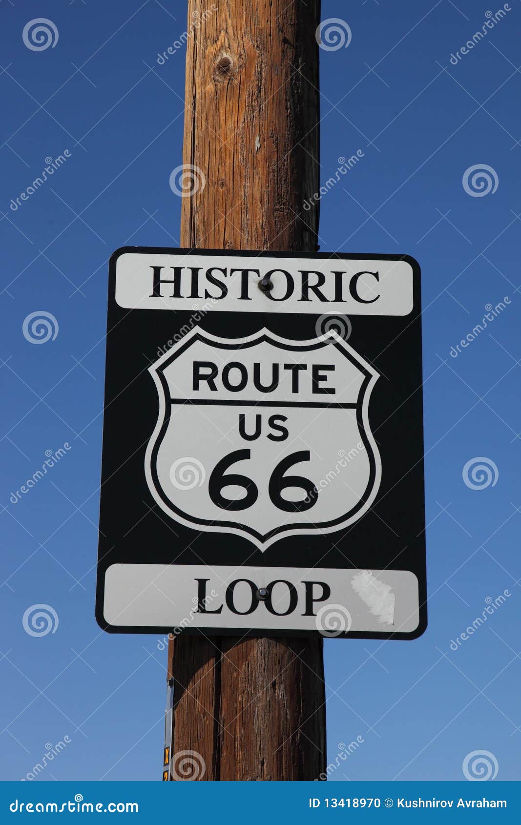 The Traffic Sign Historic Route 66 Stock Photo - Image of national ...