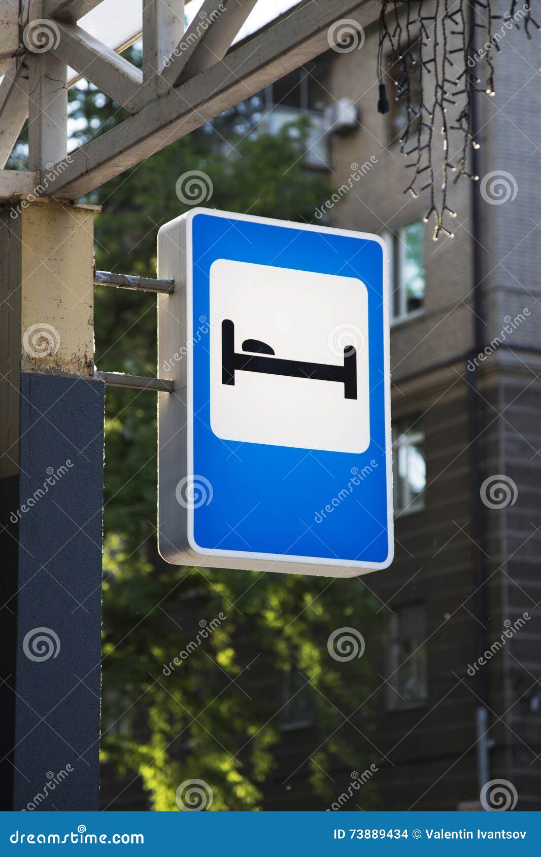Traffic Sign Hotel or Motel Stock Photo - Image of designation ...