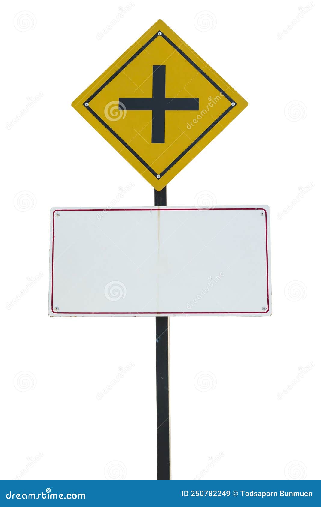 Intersection Ahead Road Sign Isolated On White Background Royalty-Free ...