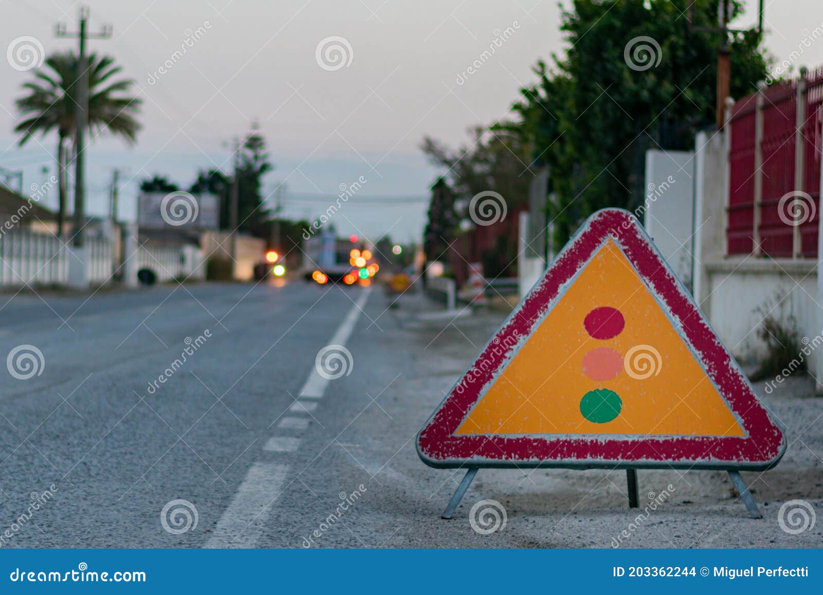 Traffic Sign Indicating the Proximity of a Traffic Light Stock Photo ...