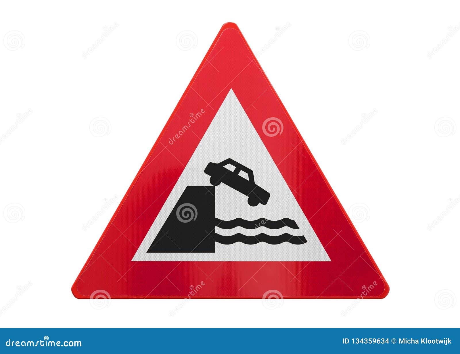 Traffic Sign Isolated - Car Falls of the Cliff Stock Photo - Image of ...