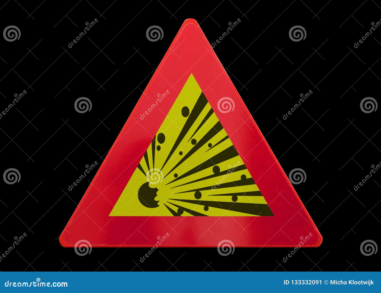 Traffic Sign Isolated - Explosion Danger Stock Image - Image of white ...