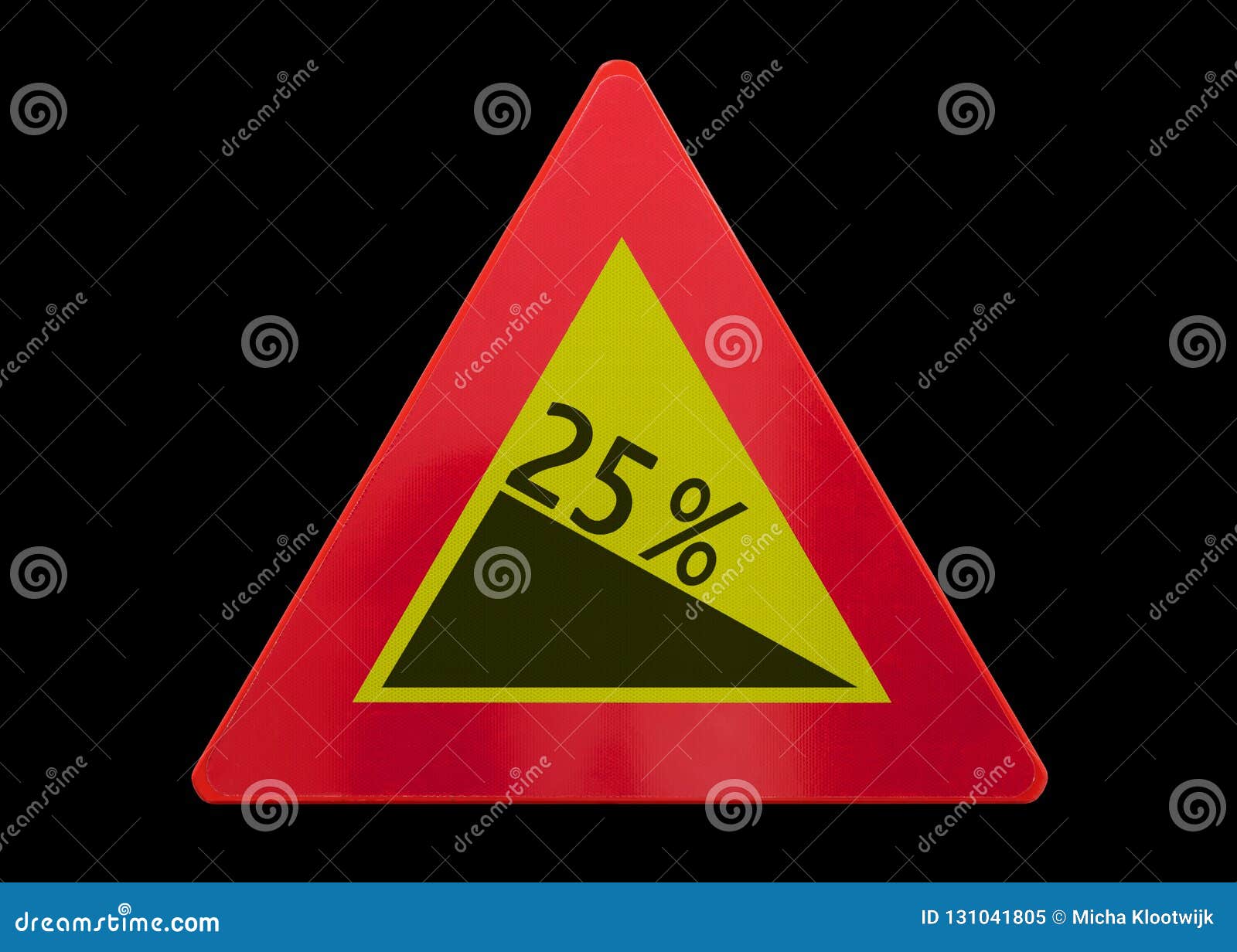 Traffic Sign Isolated - Grade, Slope 25 Stock Image - Image of traffic ...