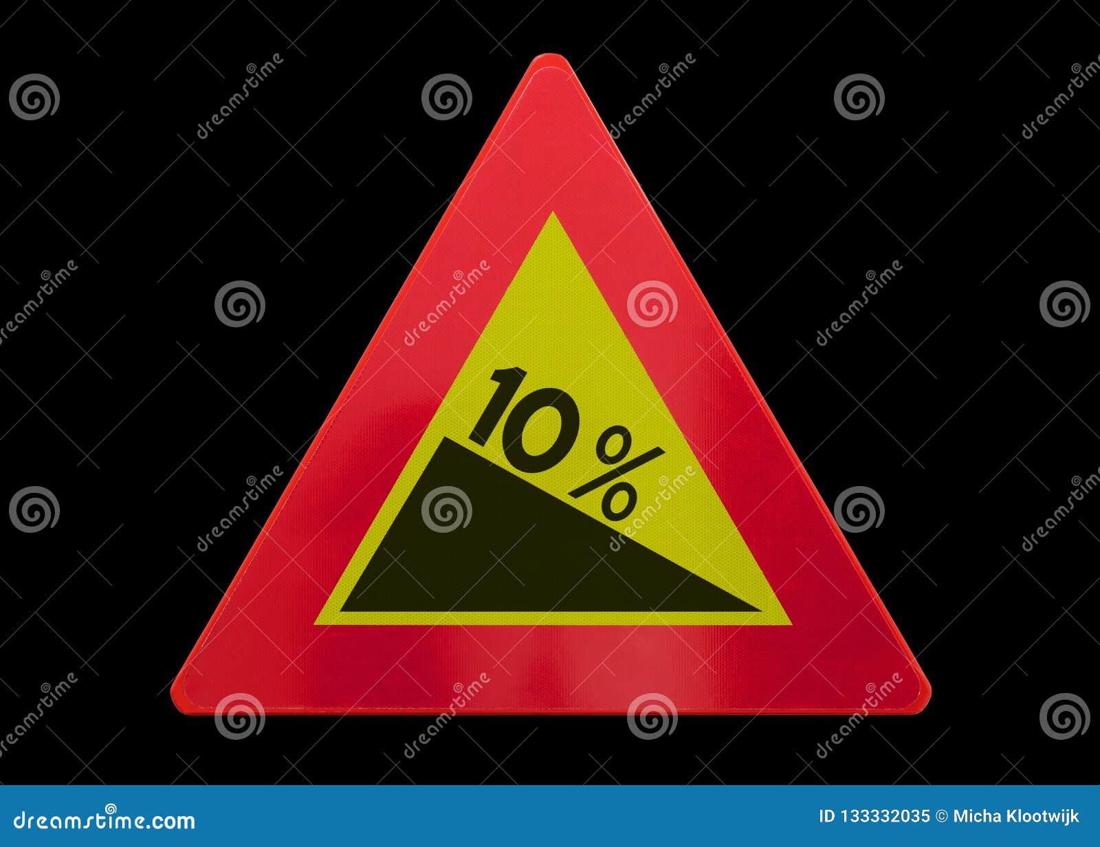 Traffic Sign Isolated - Grade, Slope 10 Stock Image - Image of traffic ...