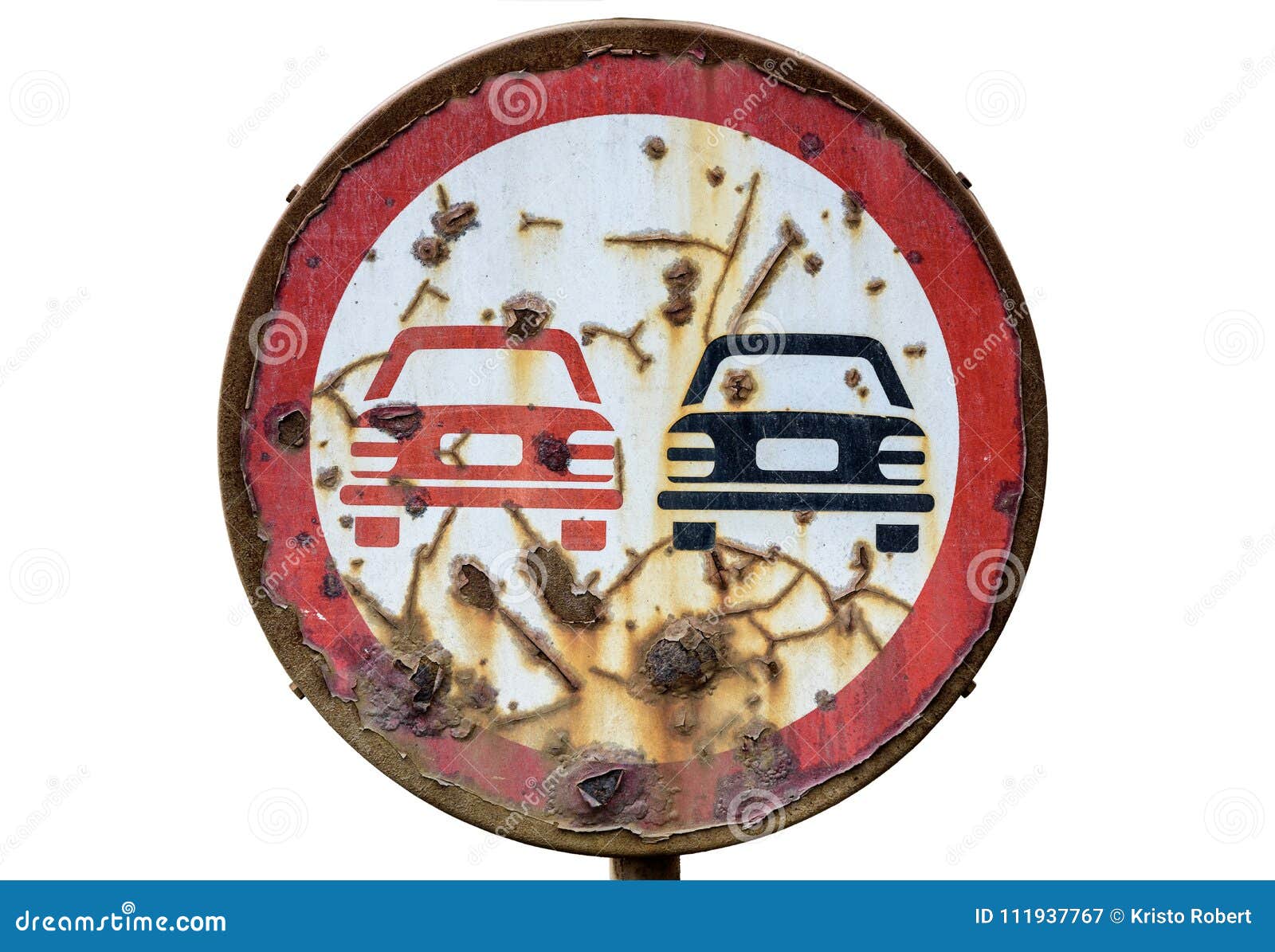 Traffic Sign Isolated on White Background. Stock Image - Image of route ...