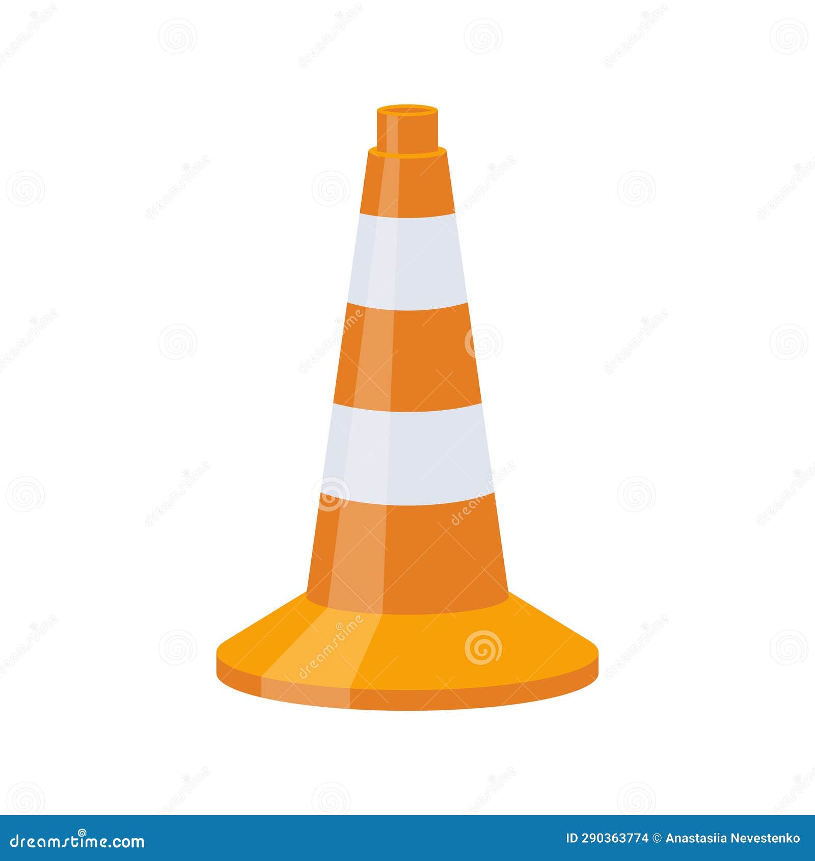 Traffic Sign, Isolated on White Background, Orange Cone with White ...
