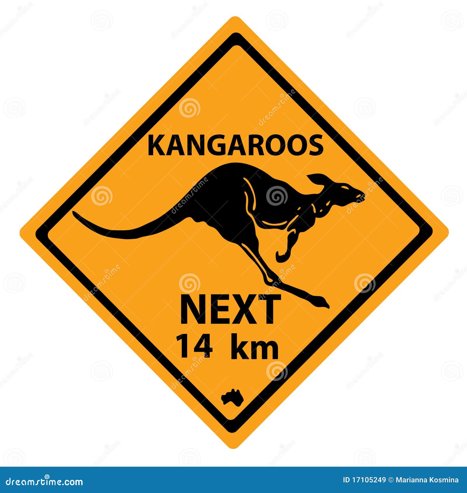 Traffic sign, Kangaroo stock vector. Illustration of hazard - 17105249