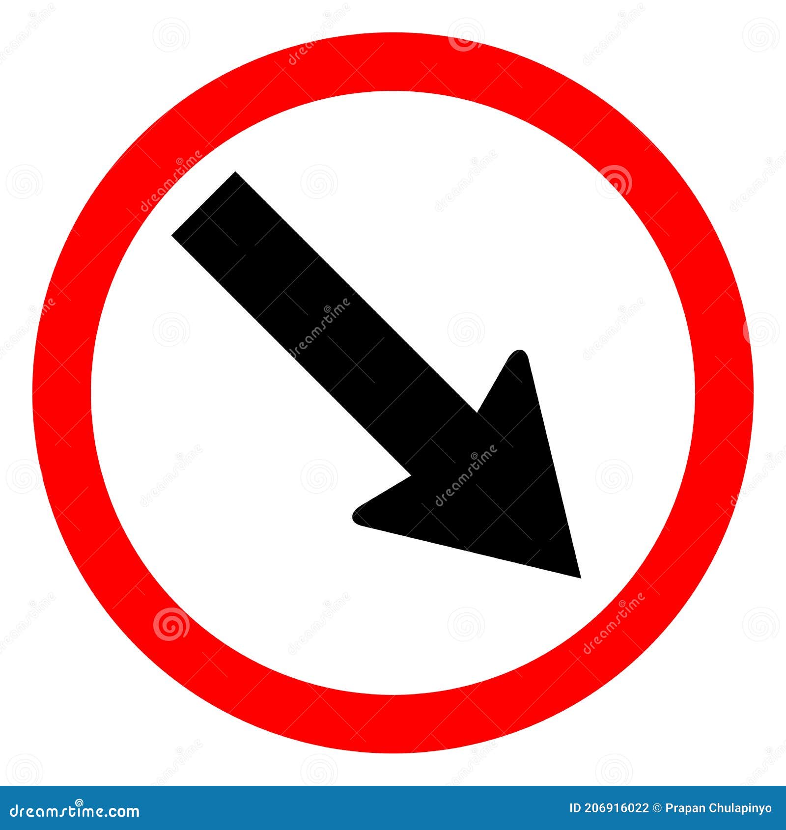 Traffic sign, keep right stock vector. Illustration of indicate - 206916022
