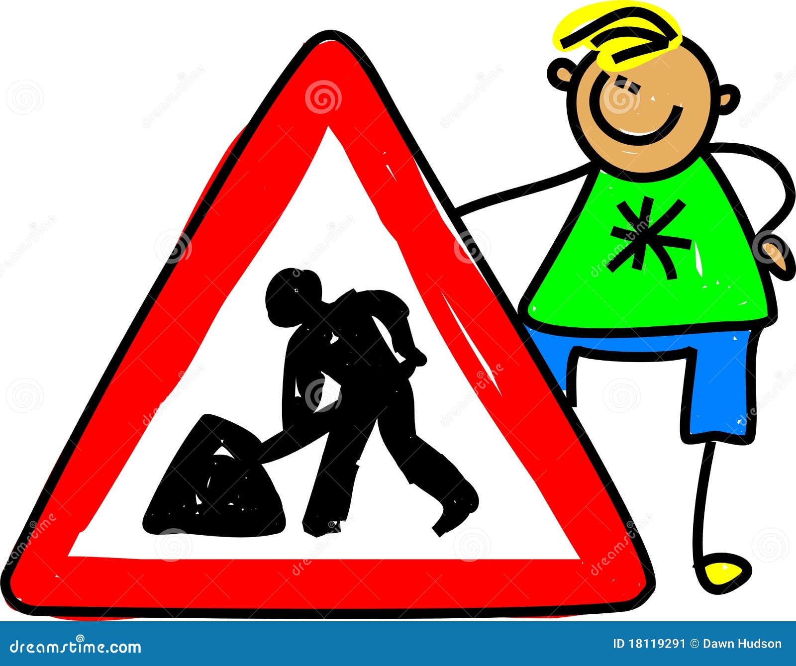 Traffic Sign Kid stock vector. Illustration of children - 18119291